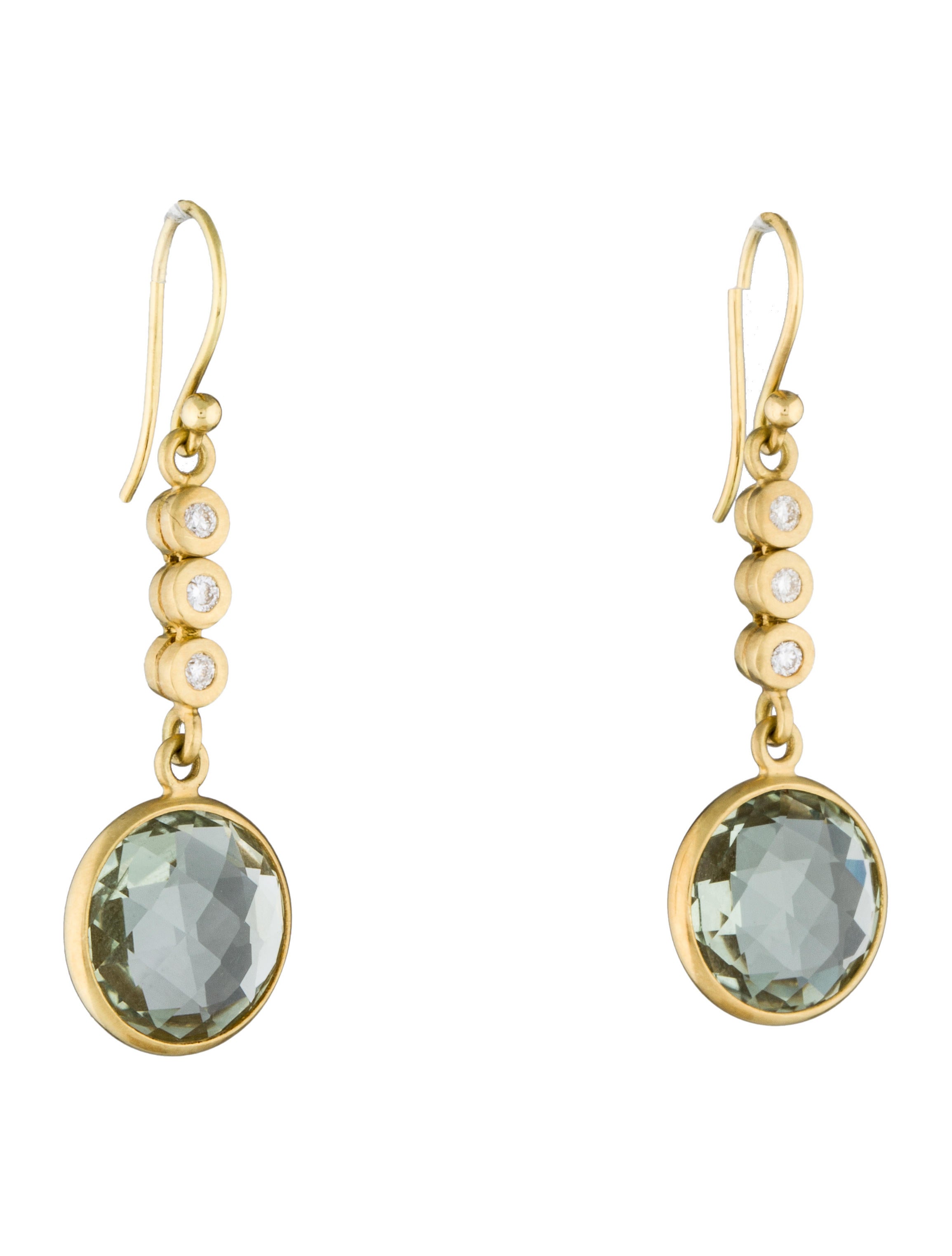 Prasiolite & Diamond Drop Earrings - Earrings - FJE24886 | The RealReal
