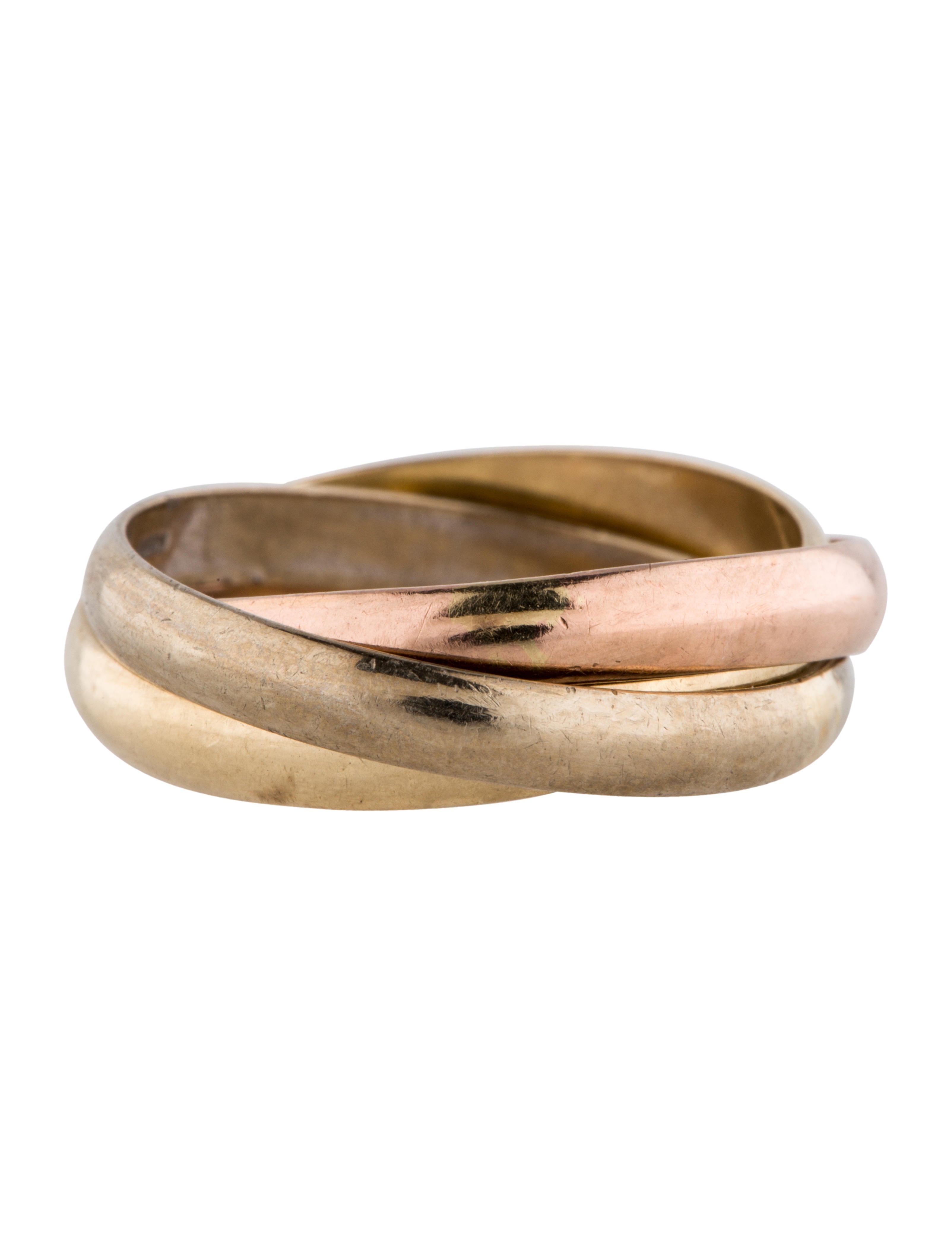 14K Tri-Color Gold Rolling Ring - 14K Yellow Gold Rolling Ring, Rings ...