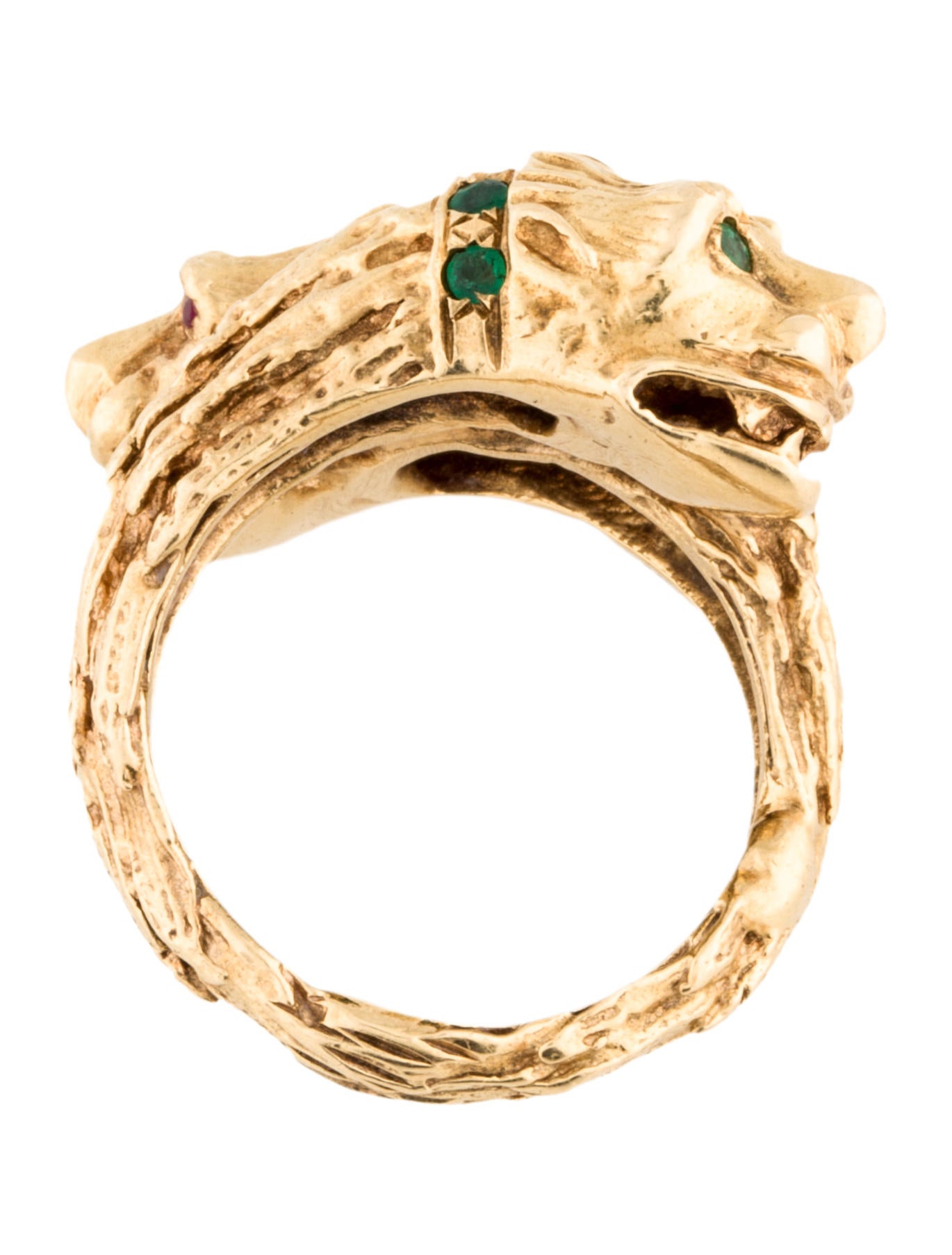 18K Double Lion Head Ring - Rings - FJR27239 | The RealReal