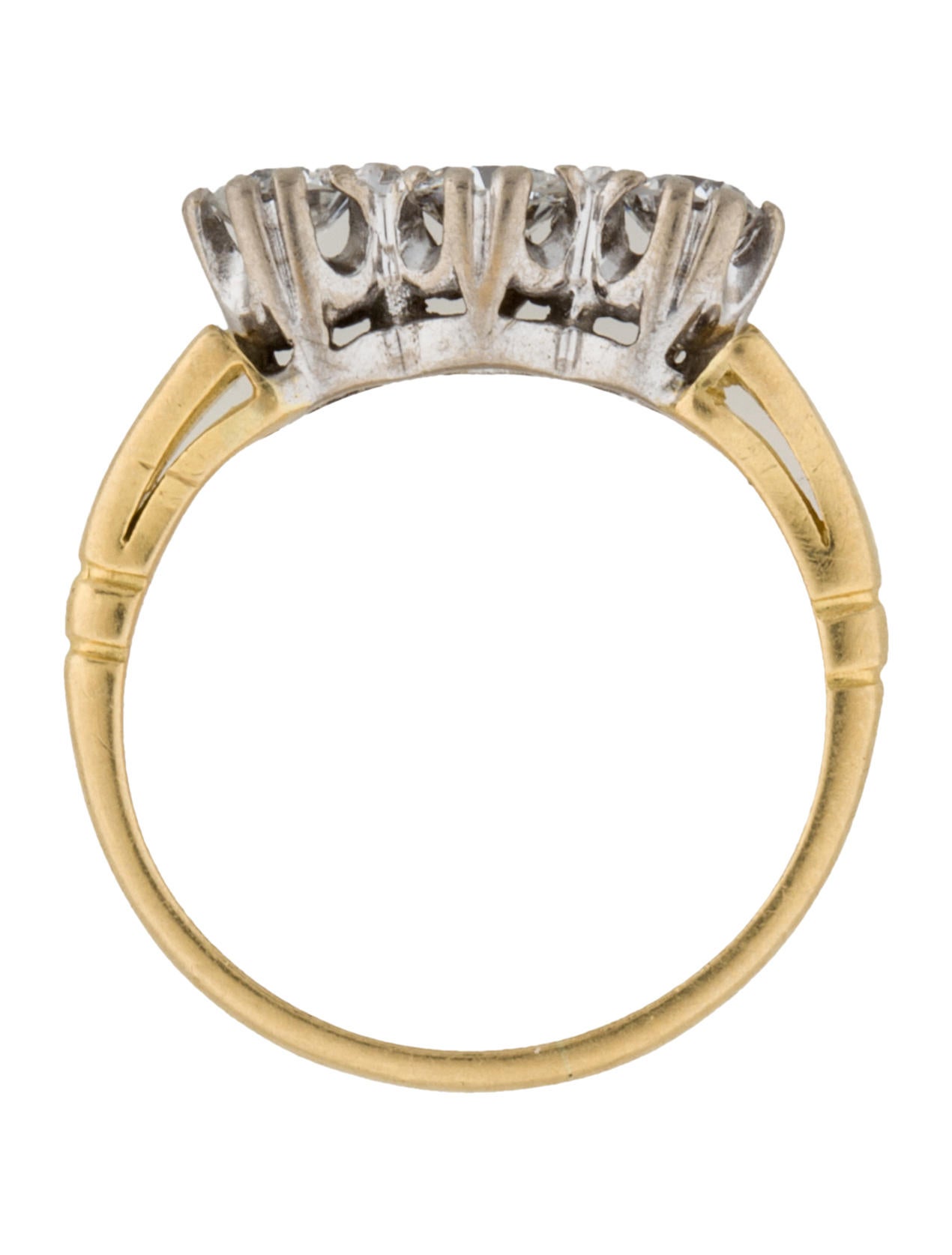 Three Stone Old European Cut Diamond Engagement Ring - Rings - FJR27610 ...