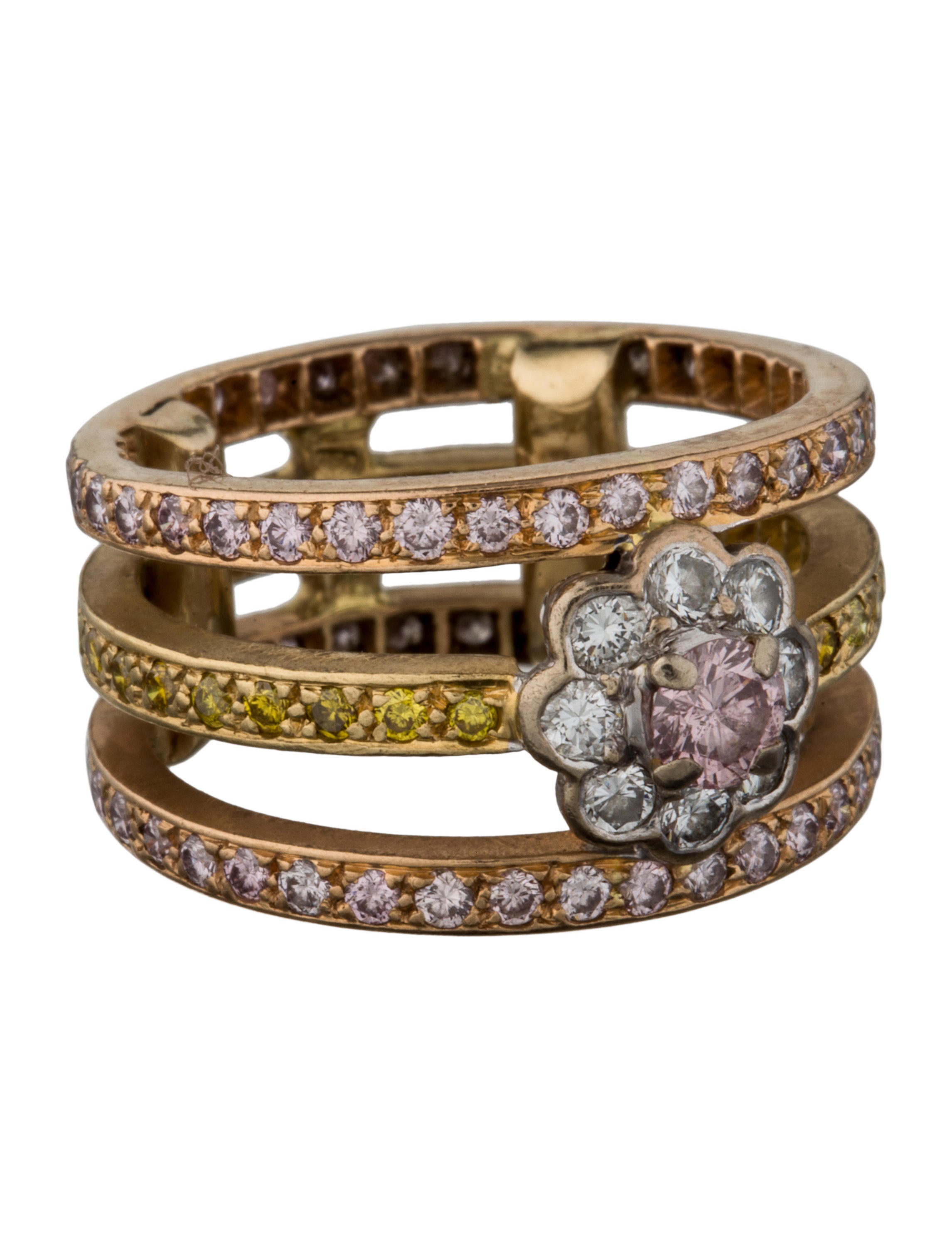 18K Tri-Color Diamond Ring - Rings - FJR28499 | The RealReal