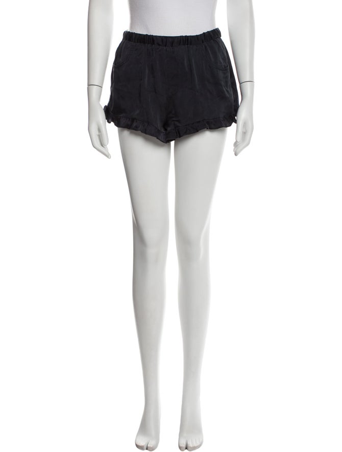 Fleur Du Mal Silk Mini Shorts - White, 10.75" Rise Shorts, Clothing ...