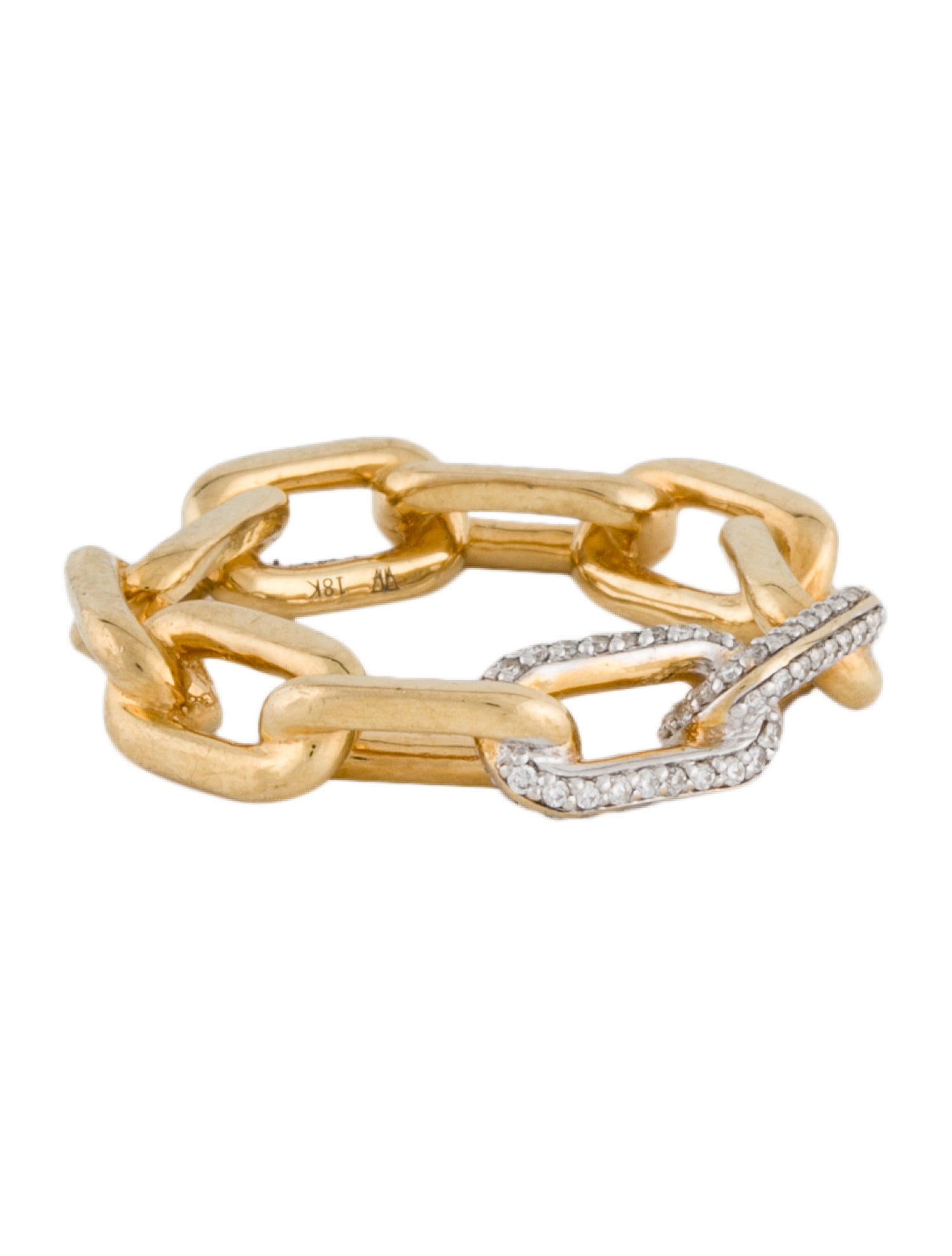 Walters Faith 18K Diamond Saxon Double Large Chain Link Ring - 18K ...