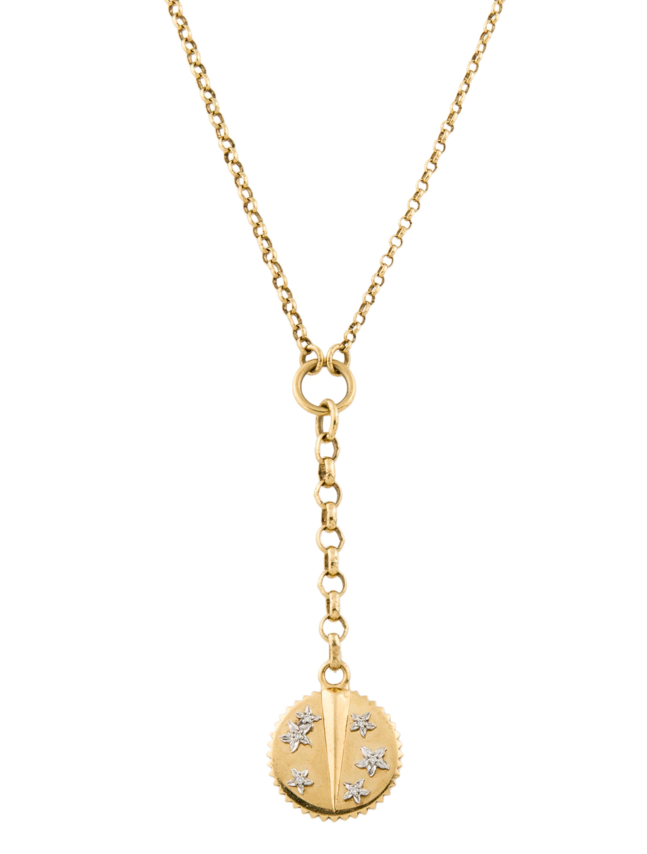 FoundRae Foundrae 18K Diamond Resilience Baby Medallion Lavalier ...