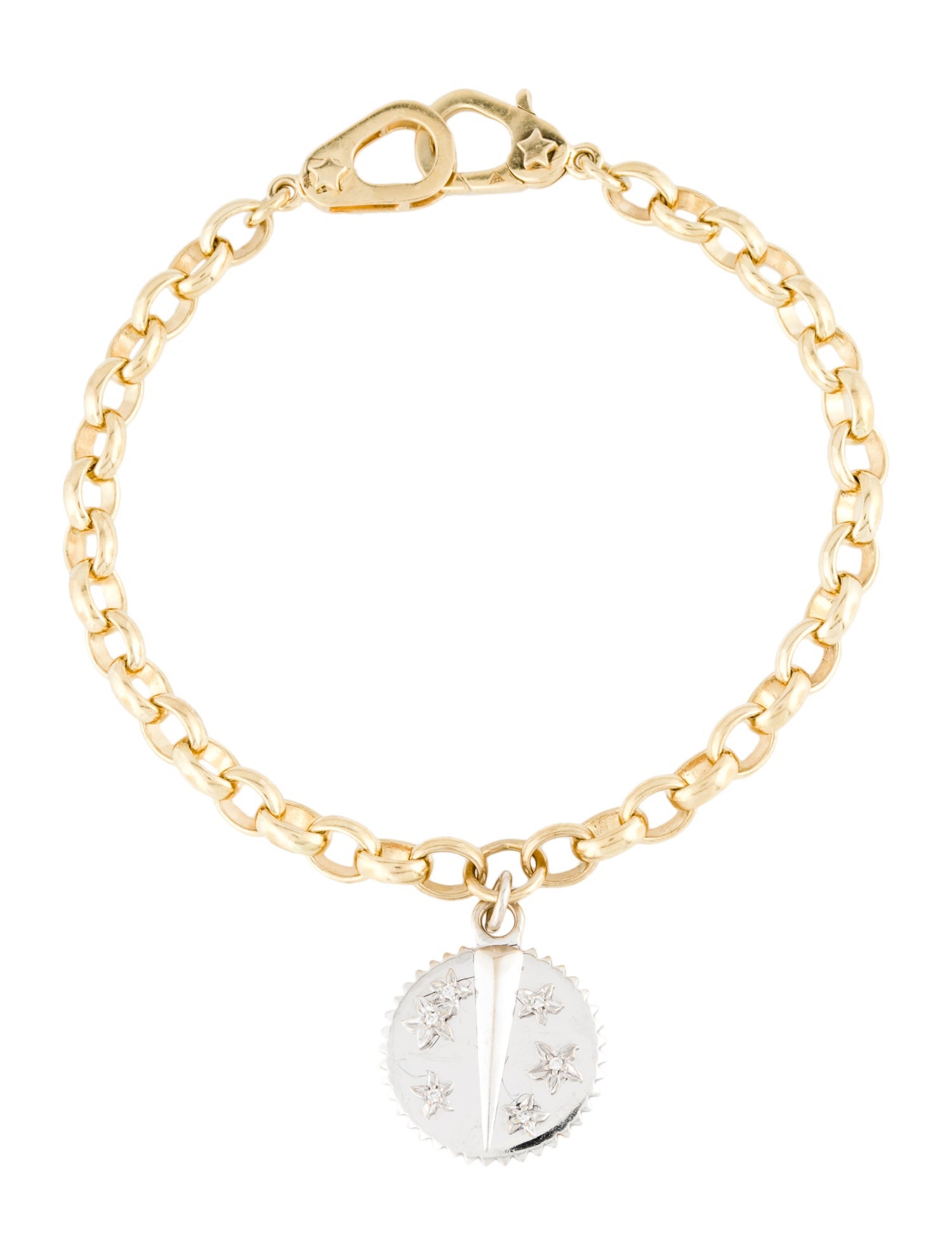 FoundRae 18K Diamond Resilience Medallion Sister Hook Belcher Bracelet ...