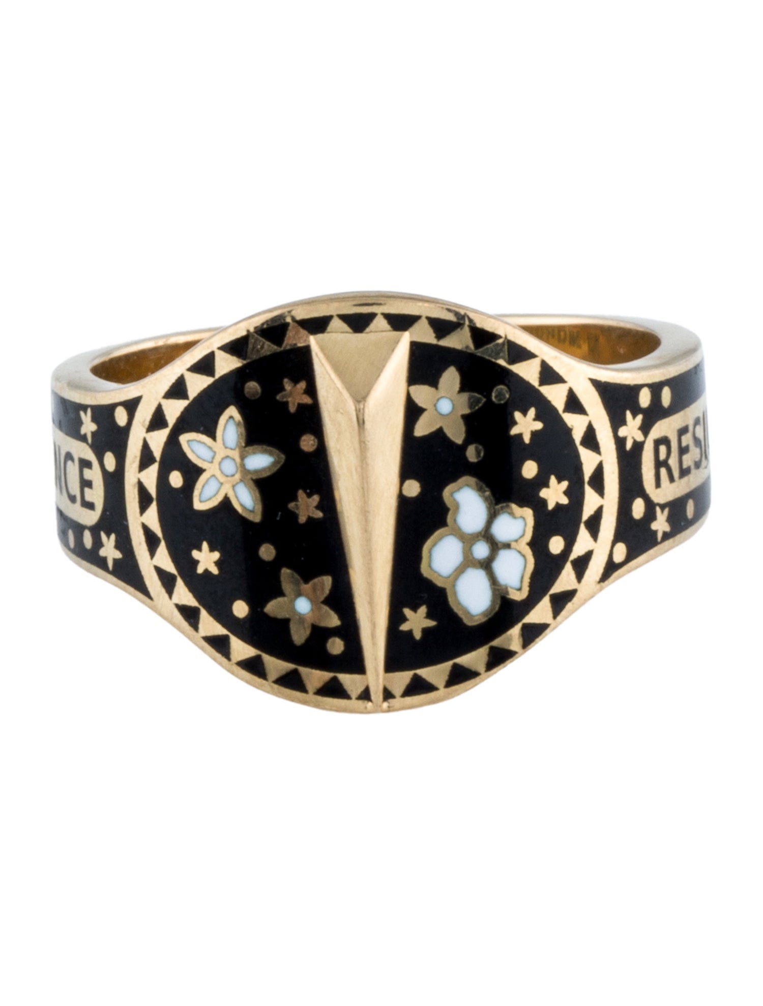 FoundRae 18K Resilience Cigar Band - 18K Yellow Gold Signet Ring, Rings ...