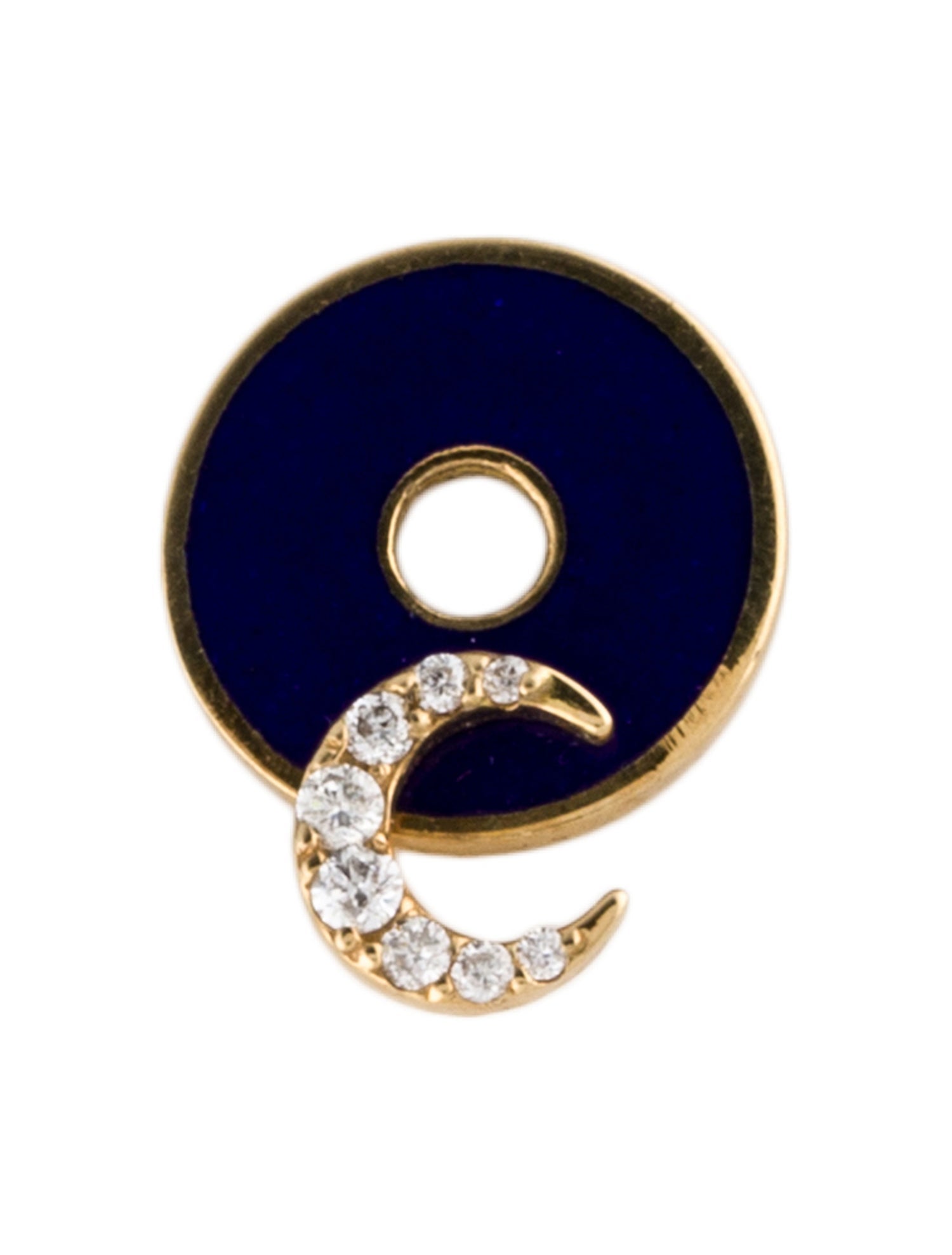 FoundRae 18K Diamond Crescent Karma Disk Charm - Blue, 18K Yellow Gold ...
