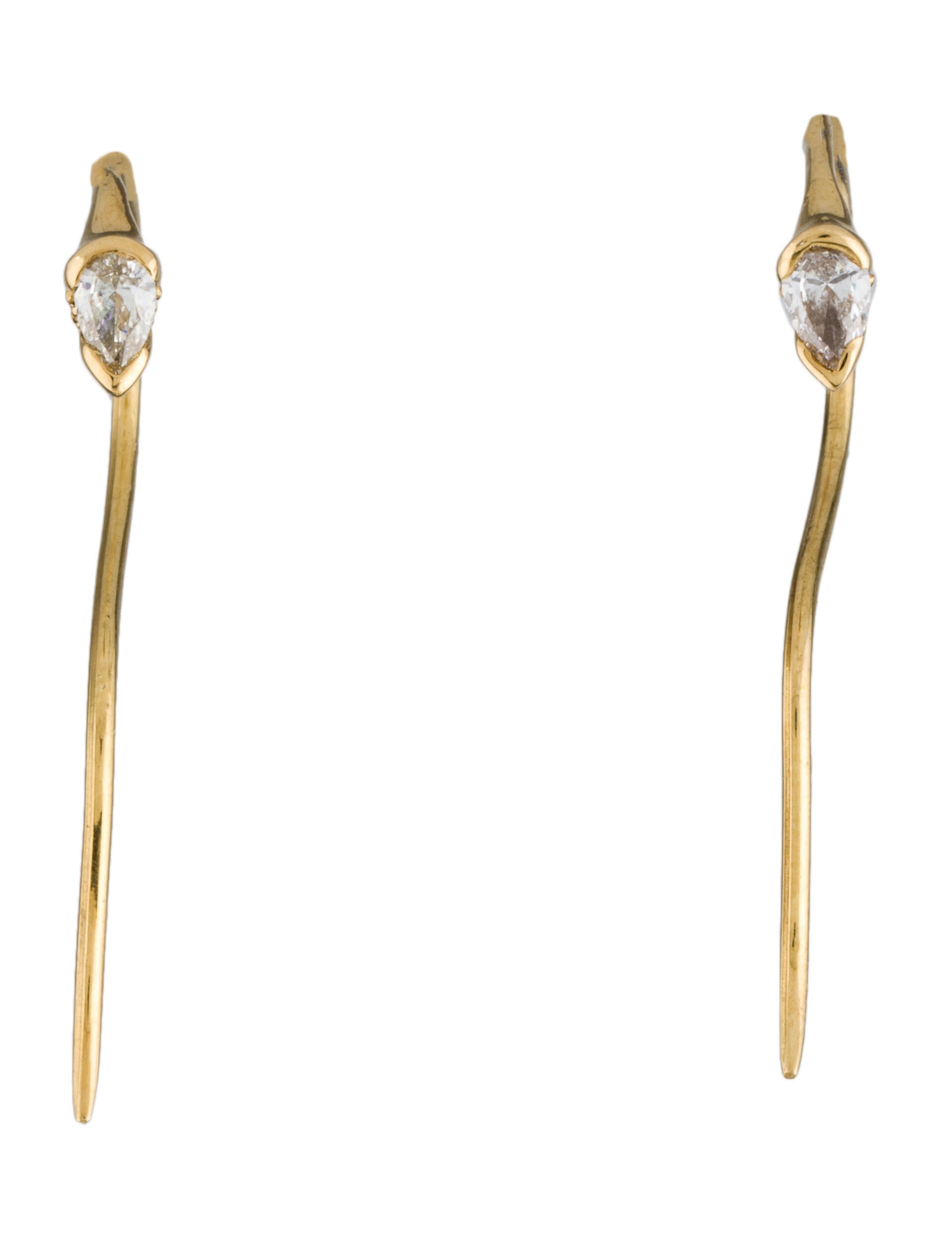 Fernando Jorge 18K Diamond Sprout Small Earrings - 18K Yellow Gold Drop ...