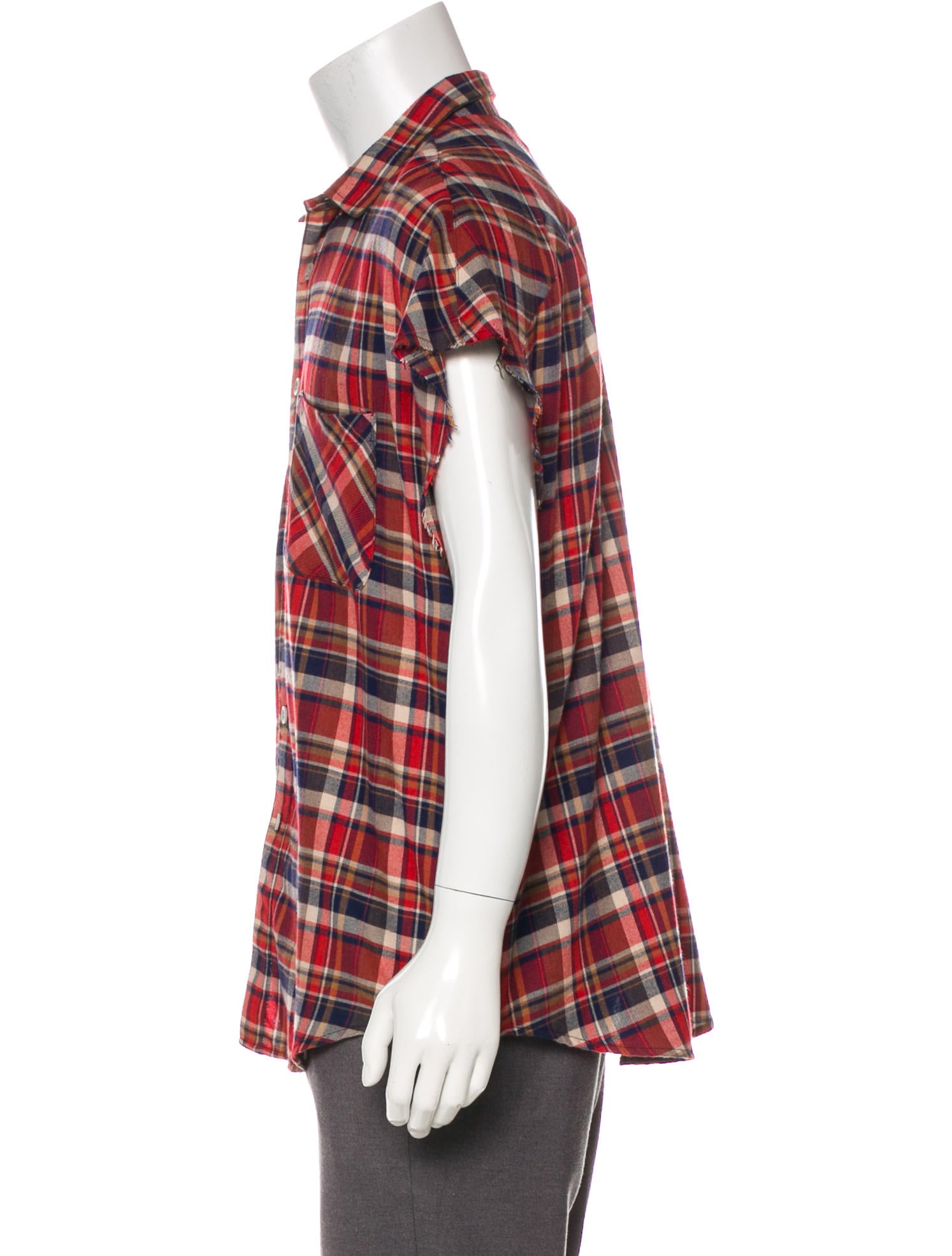 Fear Of God 2016 Plaid Cutoff Flannel - Blue Casual Shirts, Clothing ...