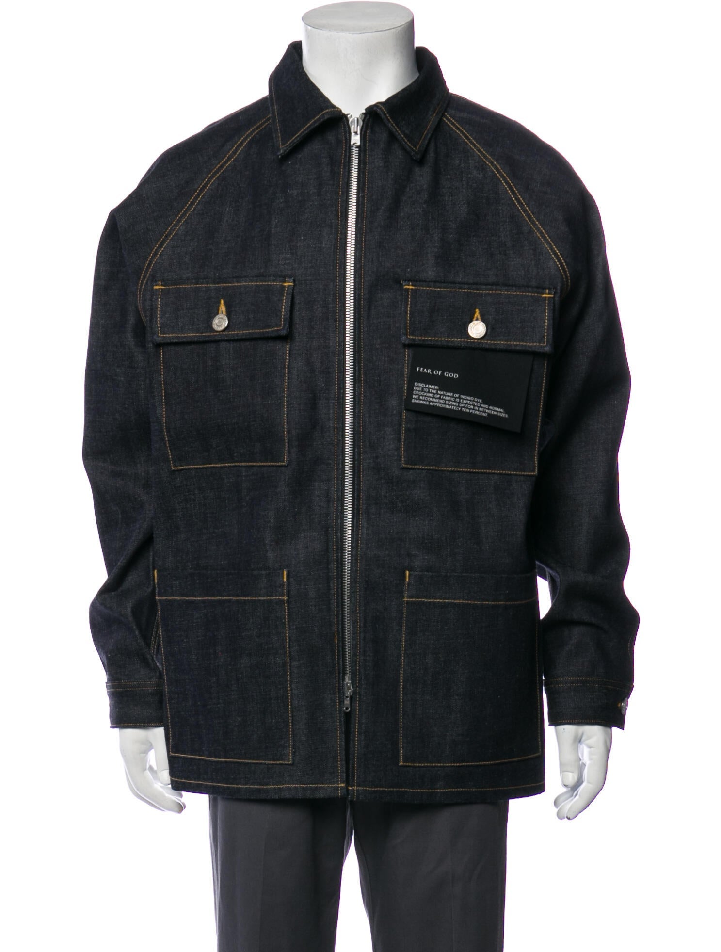 Fear Of God Denim Jacket w/ Tags - Blue Outerwear, Clothing - FOG26733 ...