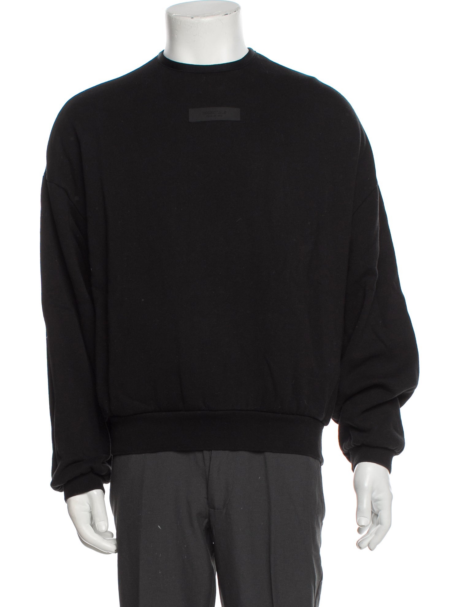 Essentials - Fear of God Crew Neck Long Sleeve Sweatshirt - Black ...
