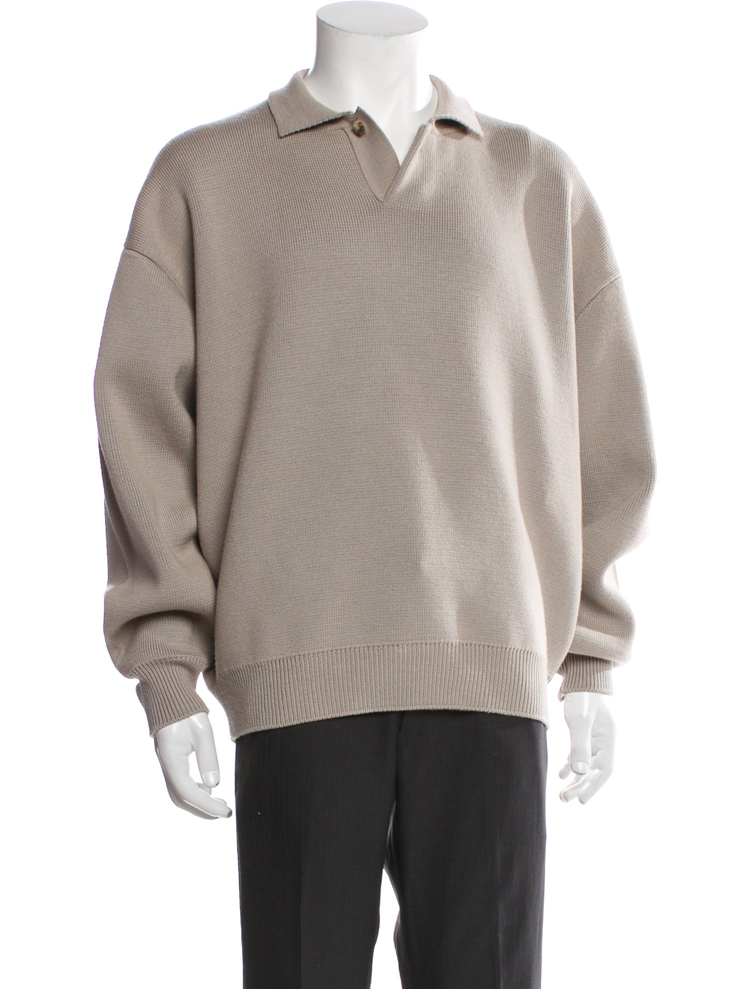 Fear Of God Eternal Virgin Wool Polo Sweater - Neutrals Sweaters ...