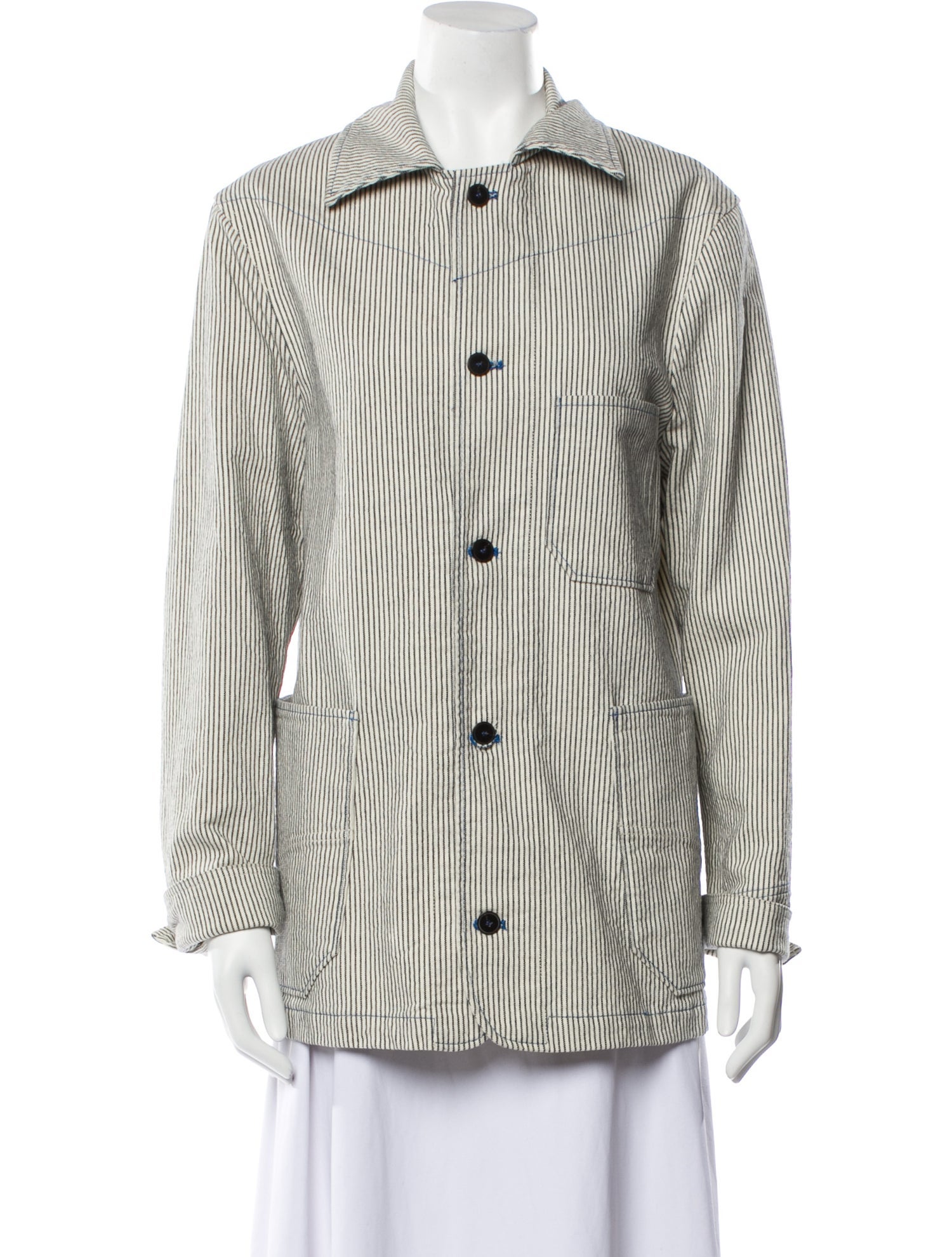 Burberry London Striped Striped Denim Jacket - Blue Jackets, Clothing ...