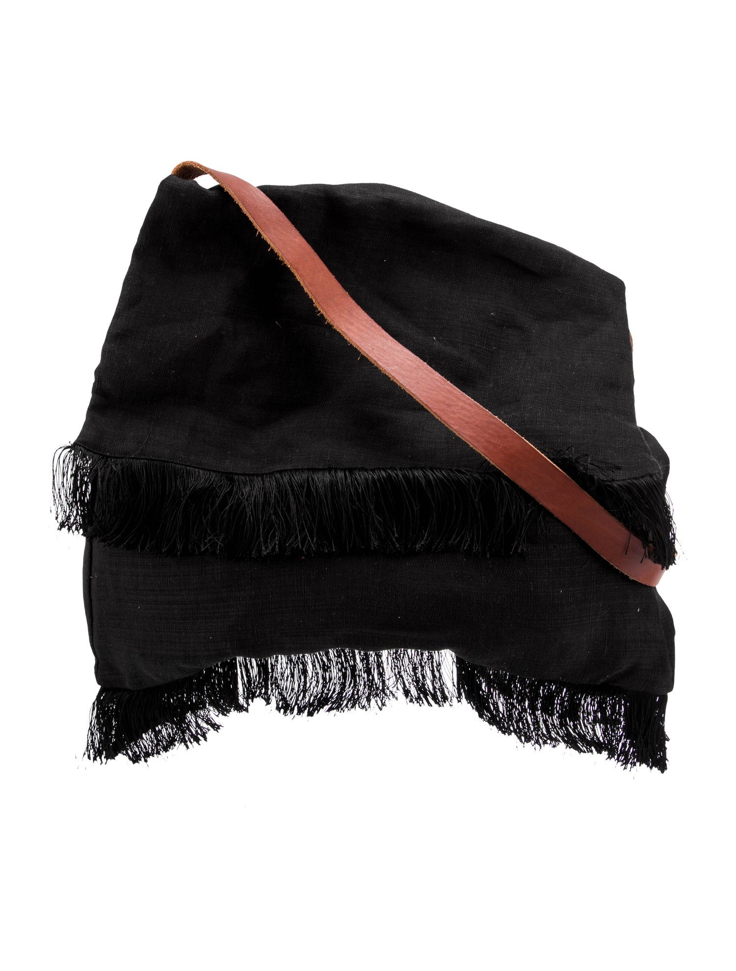 forte_forte Canvas Fringe Crossbody Bag - Black Crossbody Bags ...