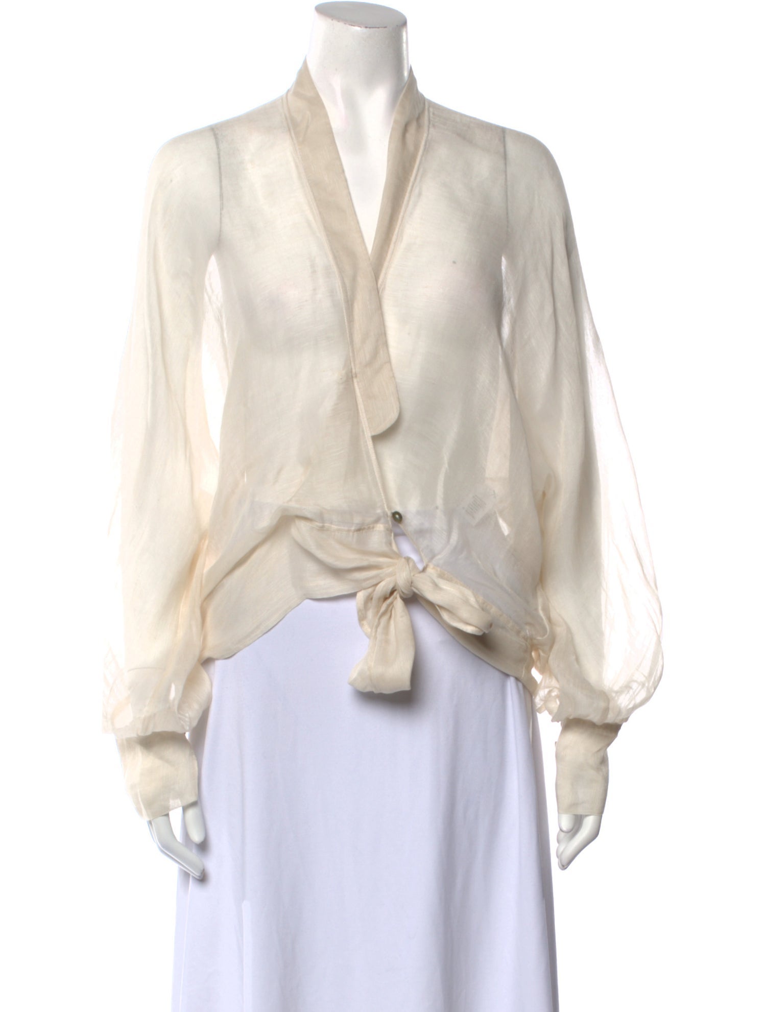 forte_forte V-Neck Long Sleeve Blouse - Neutrals Tops, Clothing ...