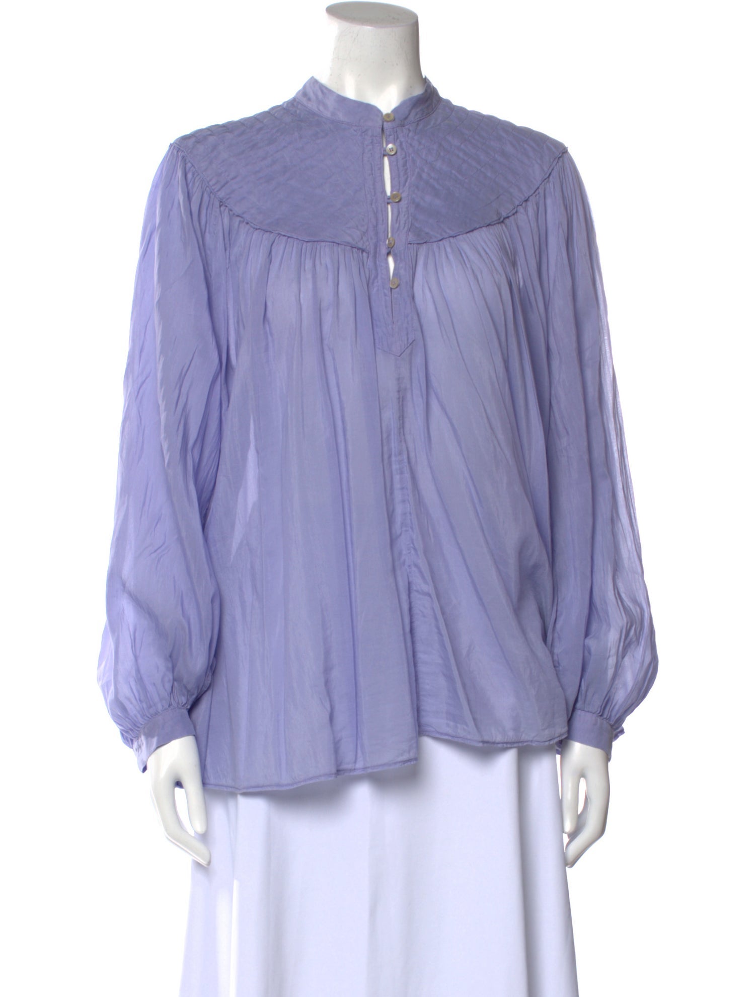forte_forte Mock Neck Long Sleeve Blouse - Purple Tops, Clothing ...