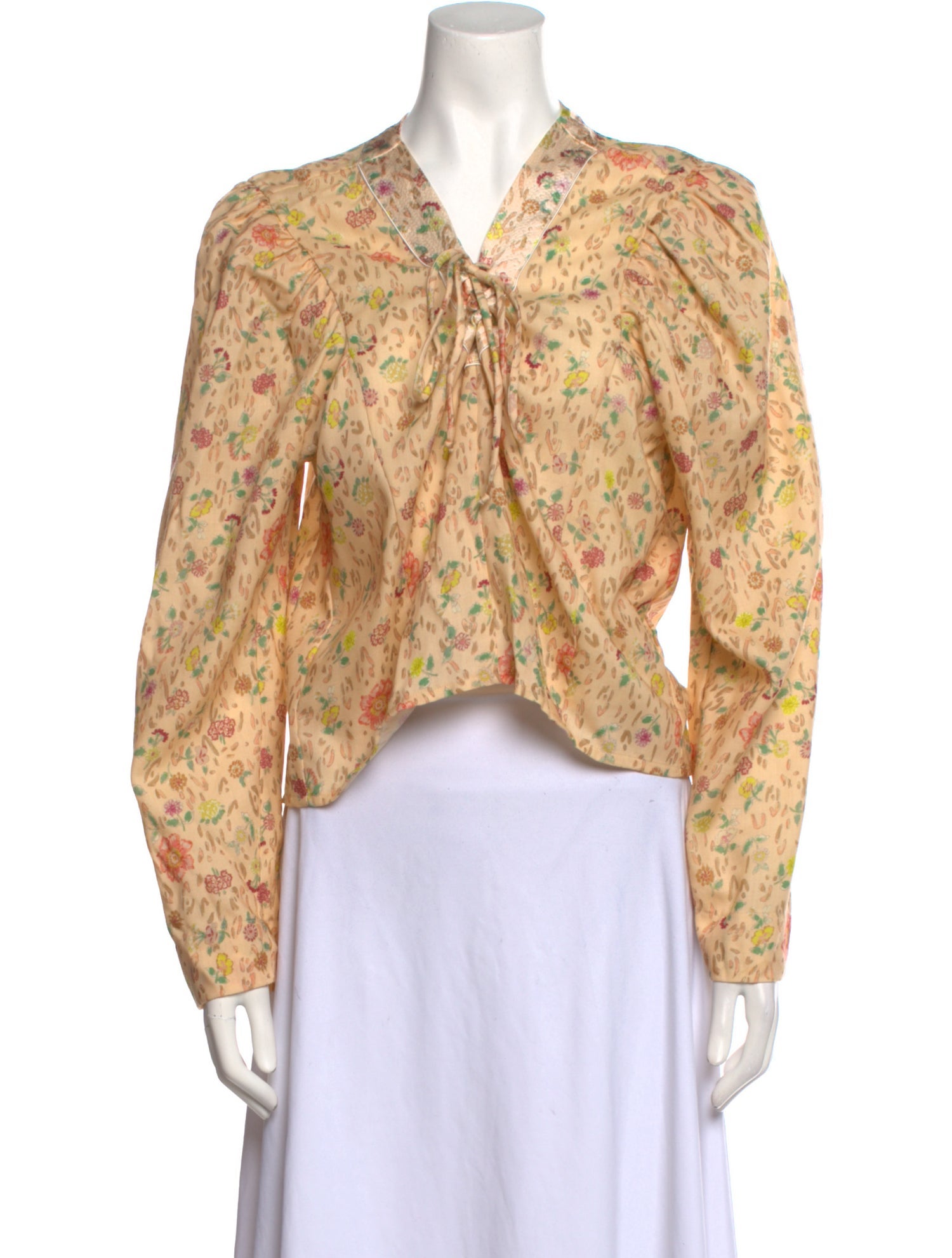 forte_forte Virgin Wool Floral Print Crop Top - Green Tops, Clothing ...
