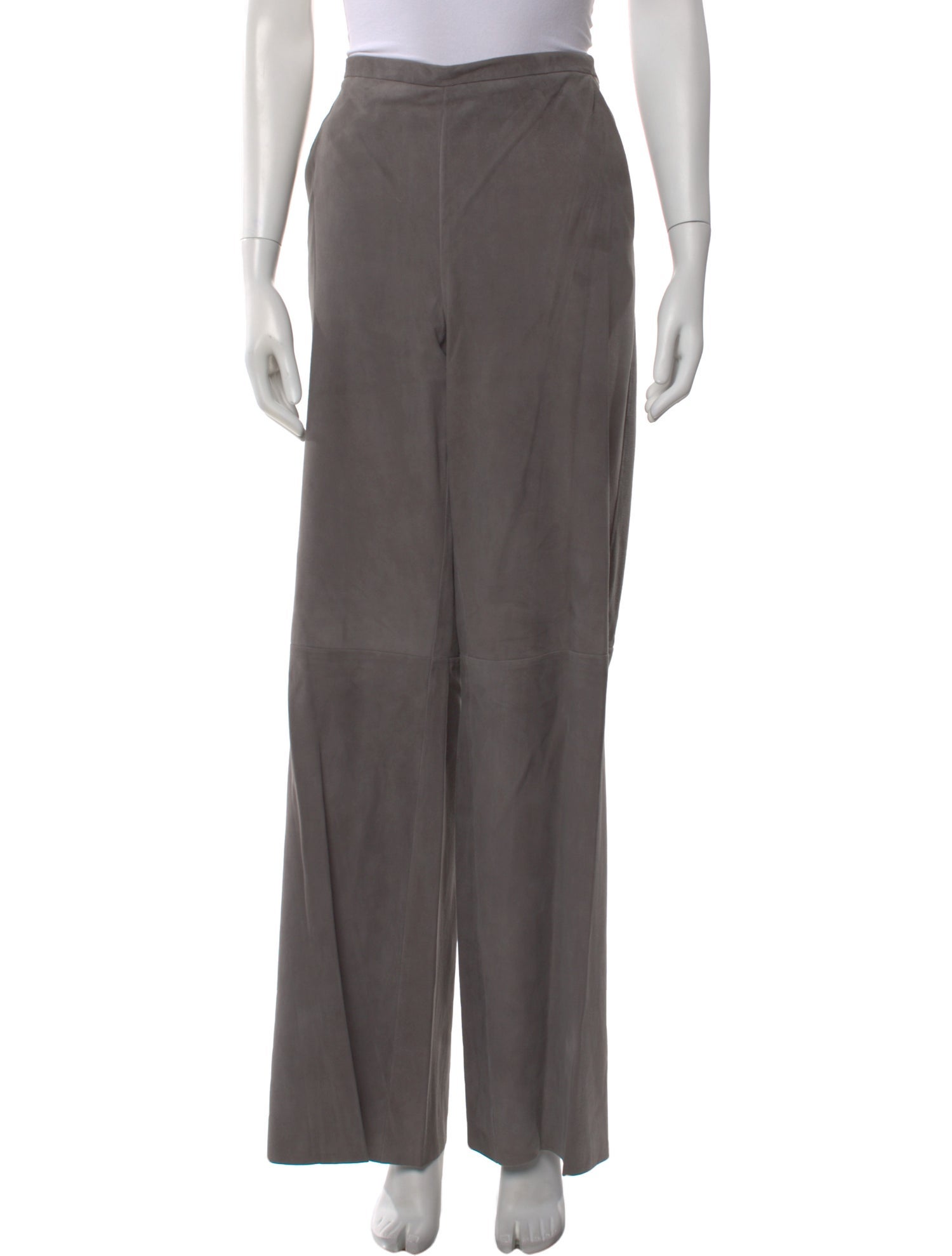 forte_forte Leather Wide Leg Pants w/ Tags - 13.25" Rise, Grey Pants ...