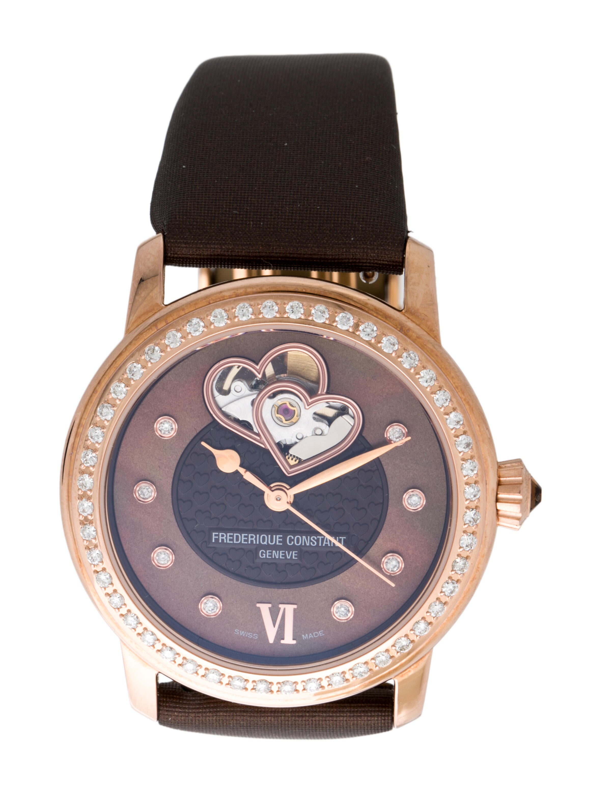 Frederique Constant Lady Double Heart Beat Gourmet Chocolate Watch - FC ...