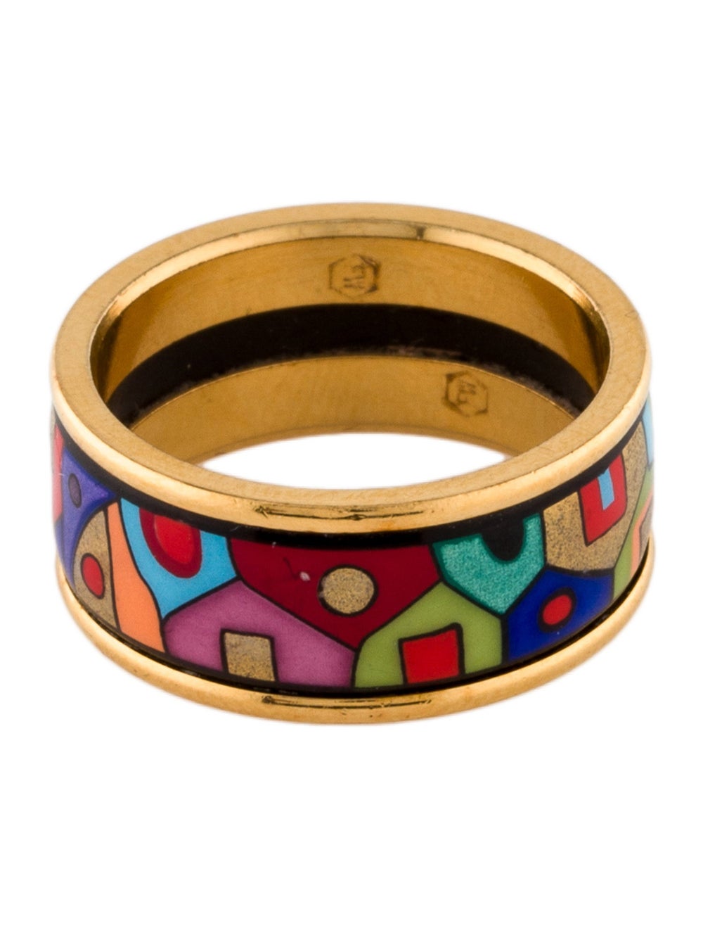 Frey Wille Enamel Hommage à Hundertwasser Street Rivers Miss Ring - 24K Plated Band, Rings ...