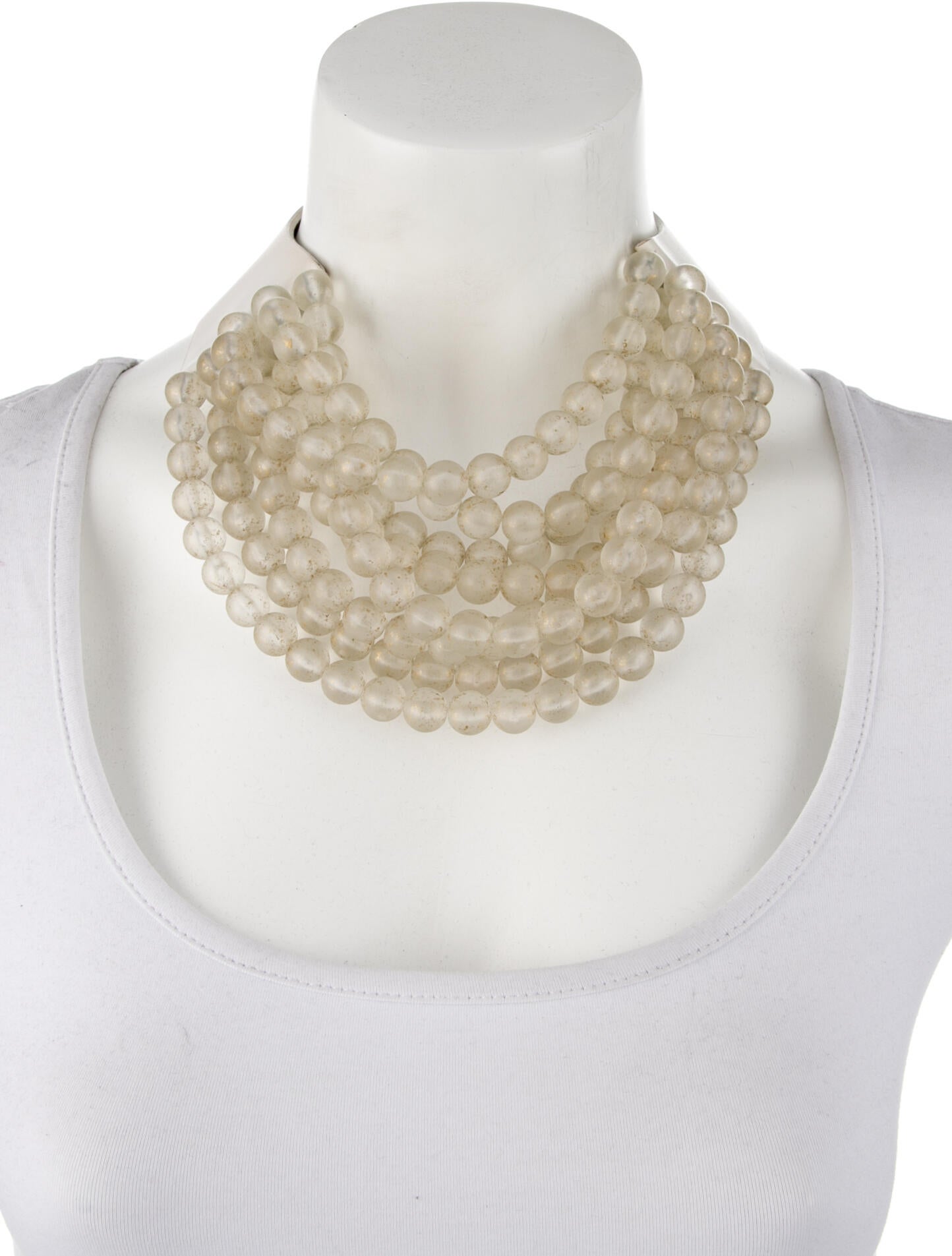 Fairchild Baldwin Beaded Multistrand Collar Necklace - White Collar ...