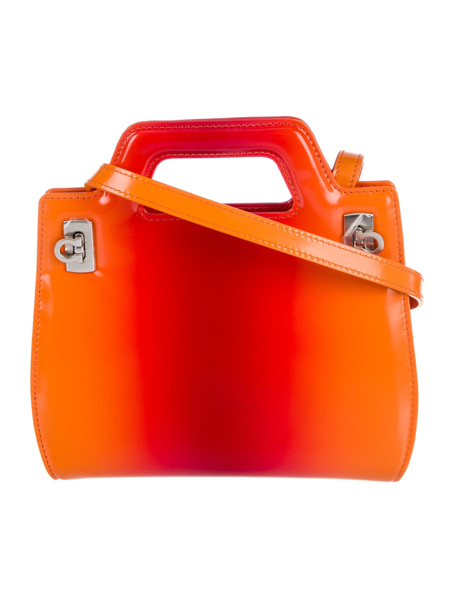 Ferragamo Ombre Leather Mini Wanda Crossbody Bag - Orange Crossbody ...