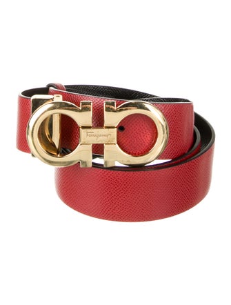 Ferragamo Leather Belt - Red Belts, Accessories - FRGMO20267 | The RealReal