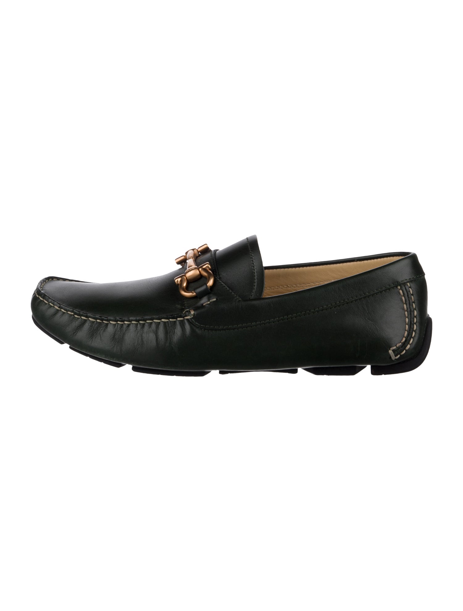 Ferragamo Leather Drivers - Green Loafers, Shoes - FRGMO20787 | The ...