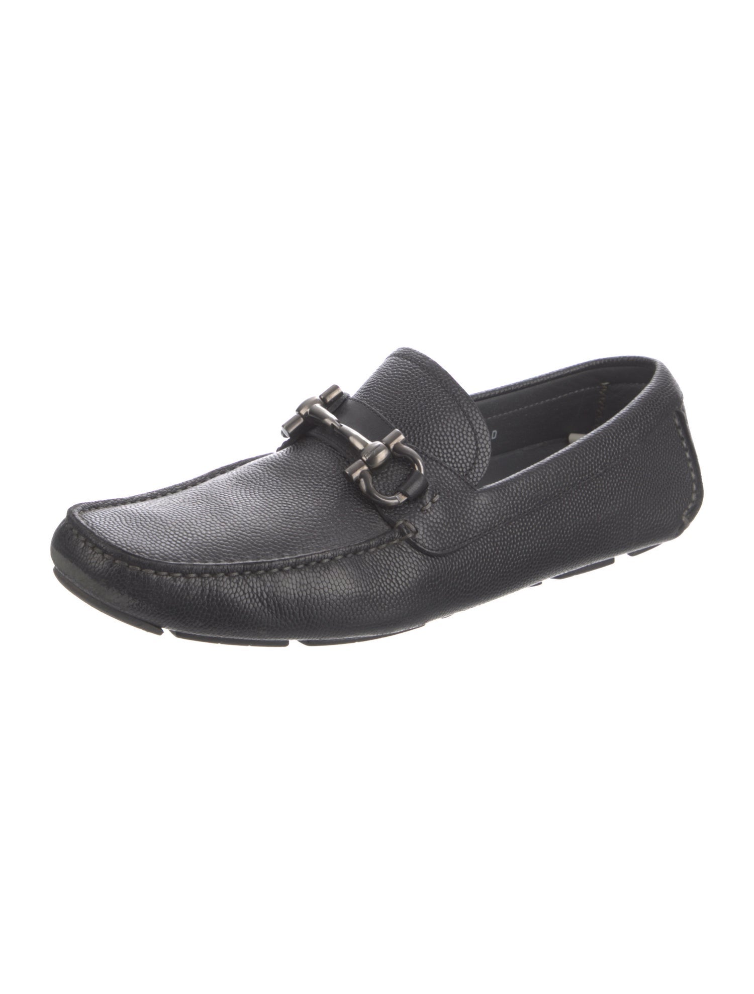 Balmain Patent Leather Chain-Link Accents Drivers - Black Loafers ...