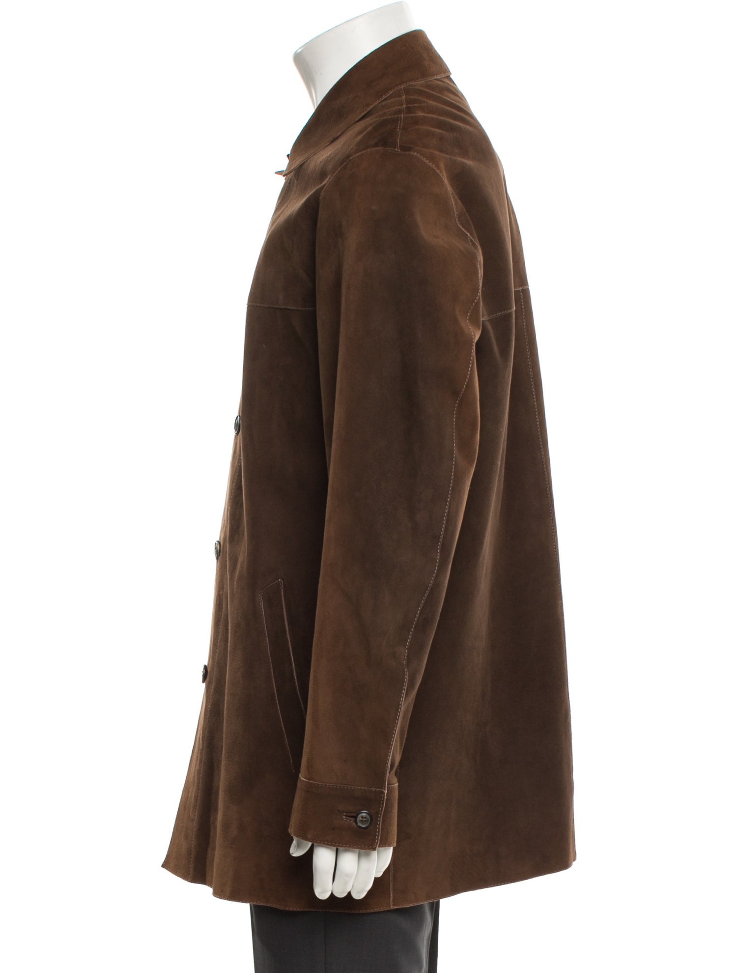 Ferragamo Leather Utility Jacket - Brown Outerwear, Clothing ...