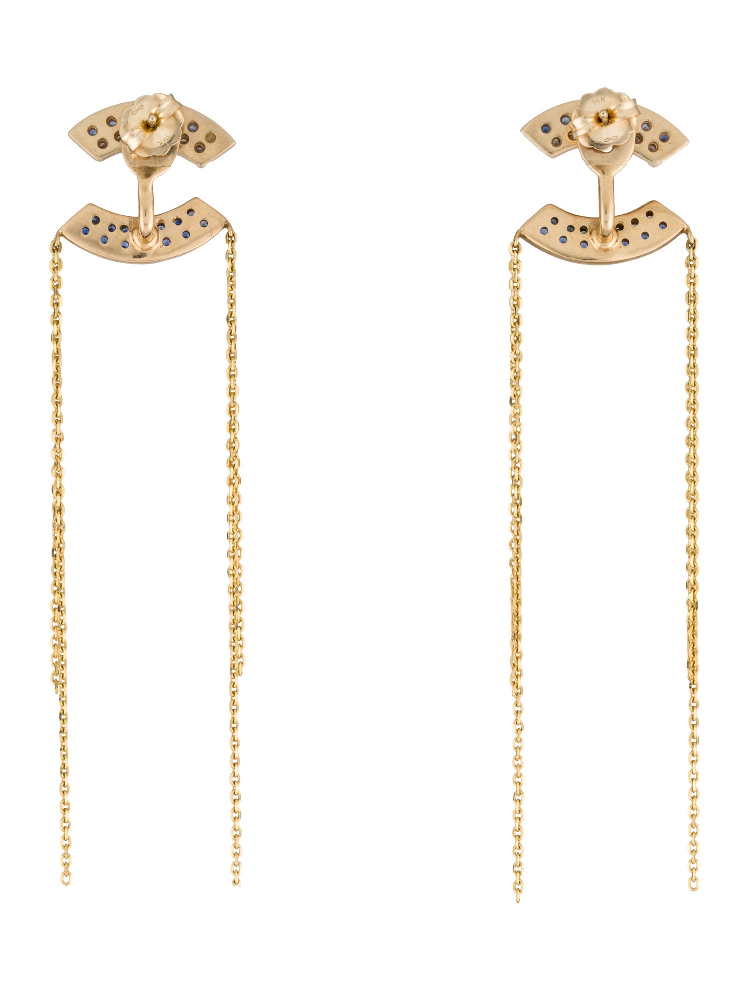 Michelle Fantaci 14K Sapphire & Diamond Chain Drop Earrings - 14K ...
