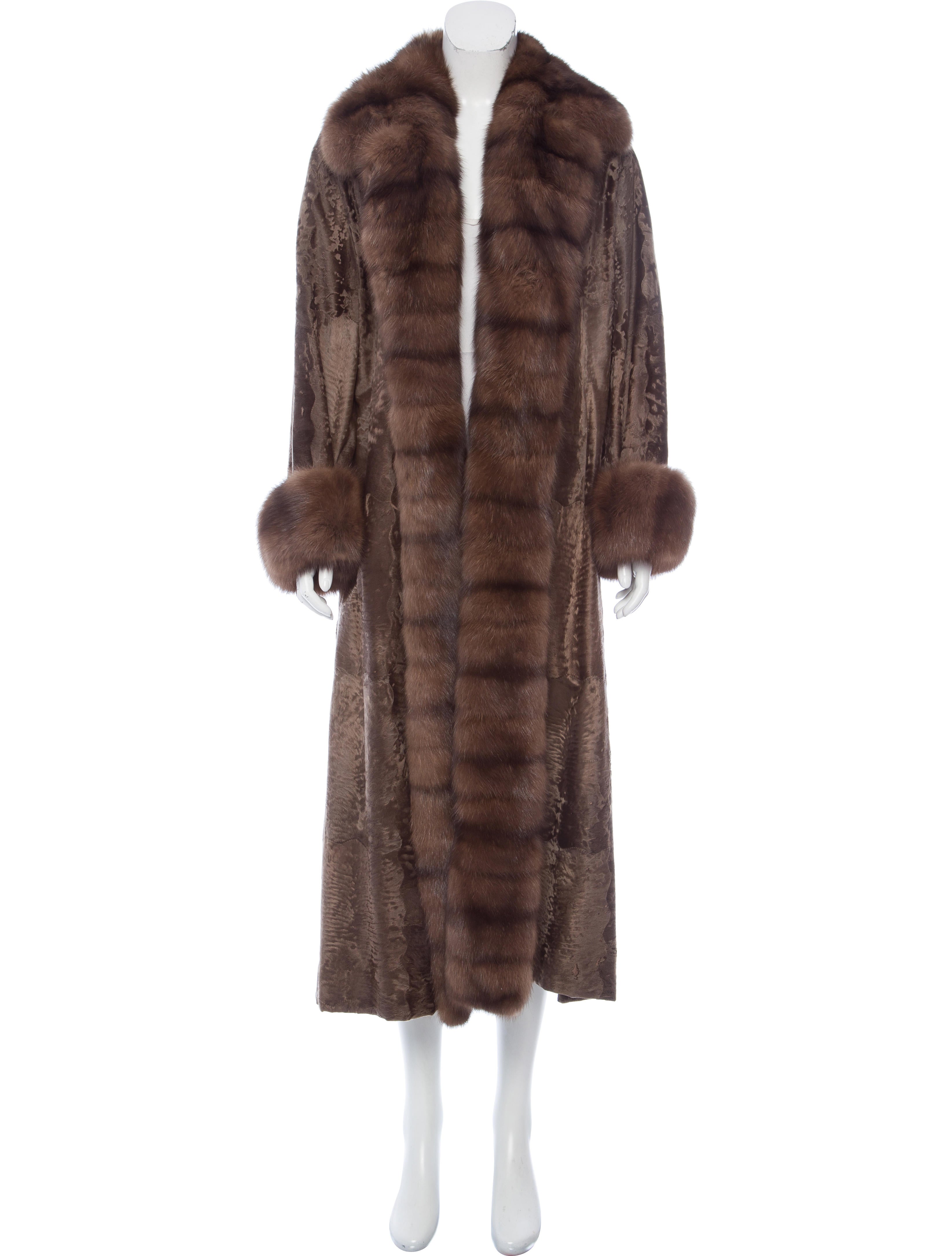 Fur Sable Trimmed Broadtail Coat - Clothing - FUR22719 | The RealReal