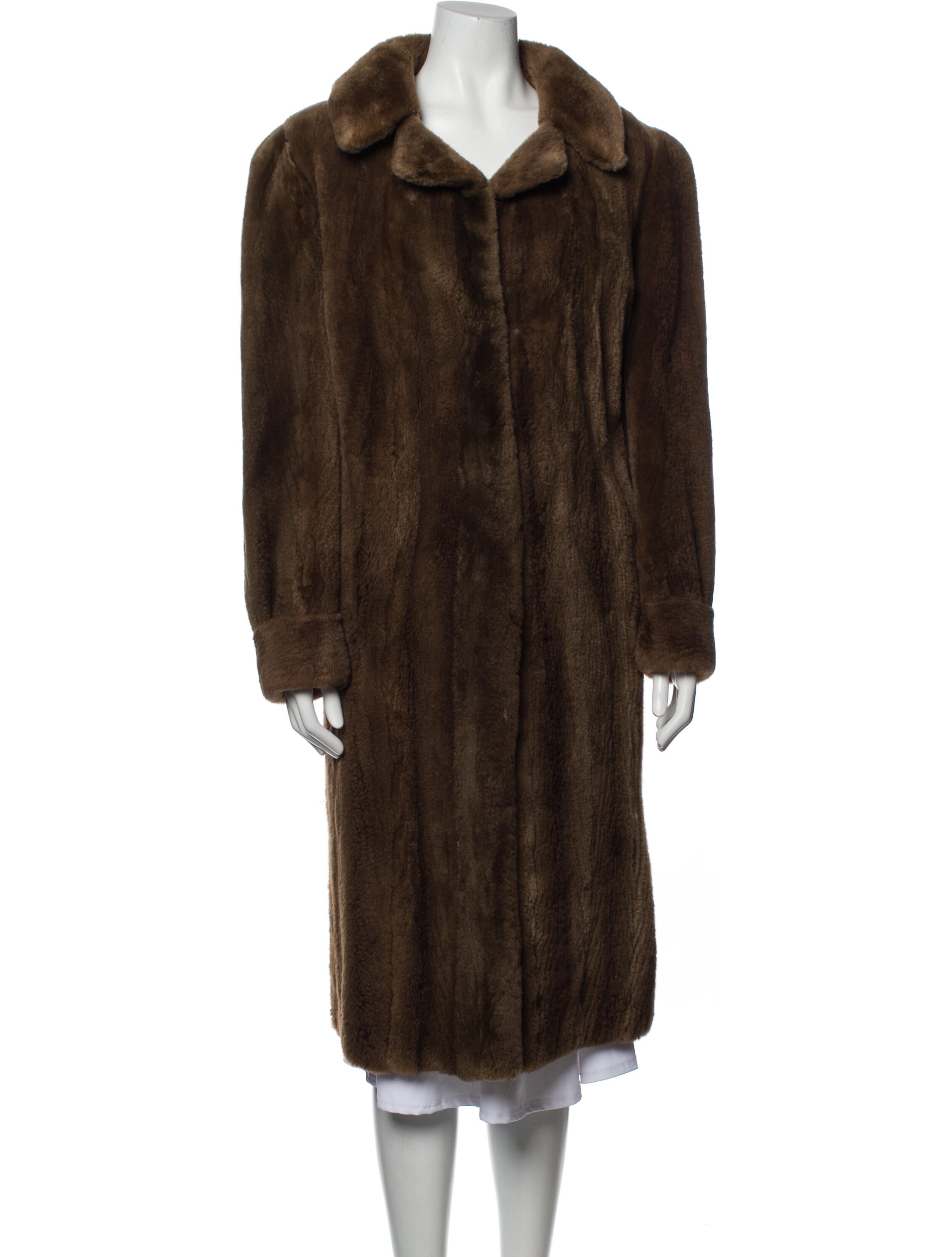 Fur Chevron Mink Coat - Brown Coats, Clothing - FUR25720 | The RealReal