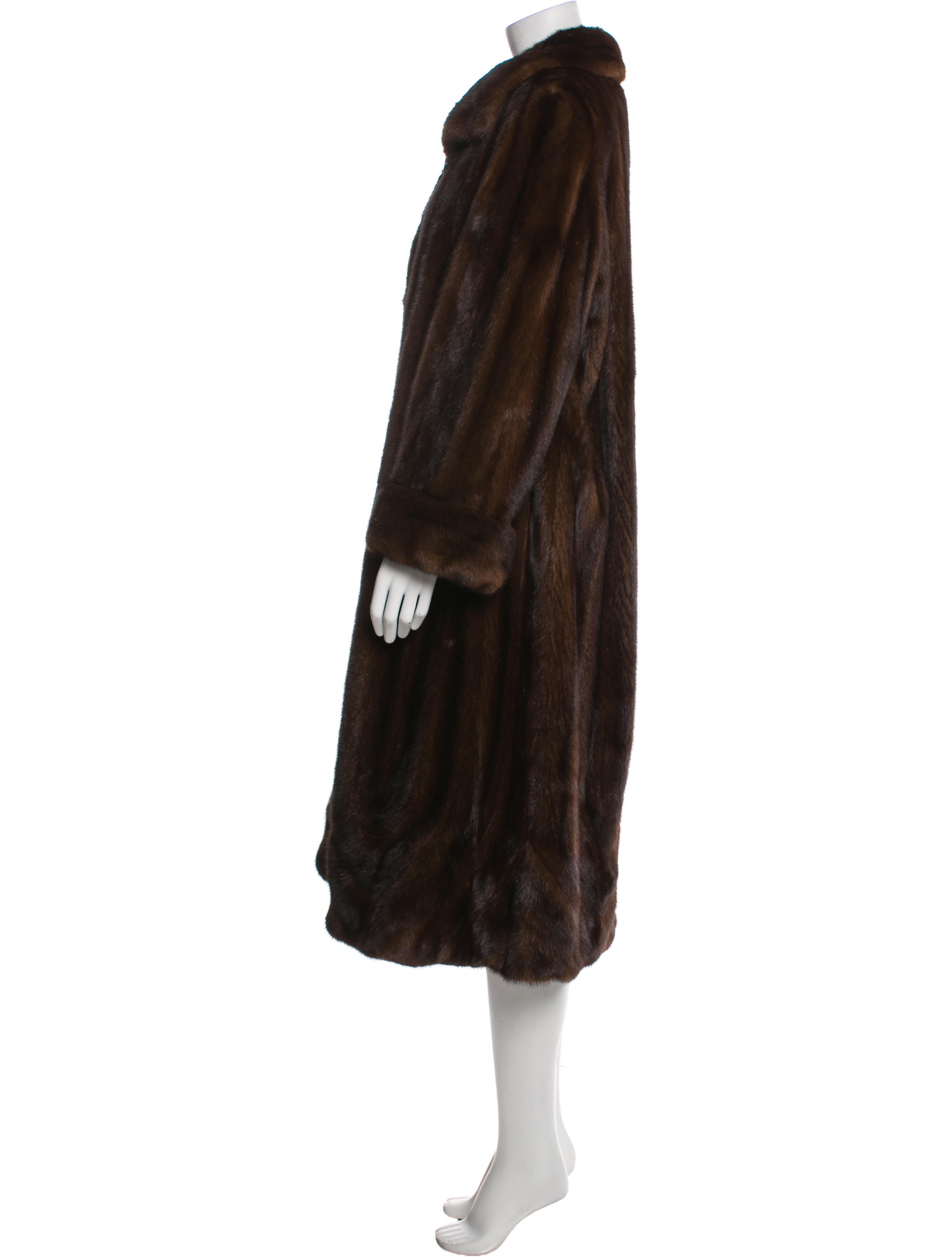 Revillon Fringe-Trimmed Mink Fur Coat - Brown Coats, Clothing ...