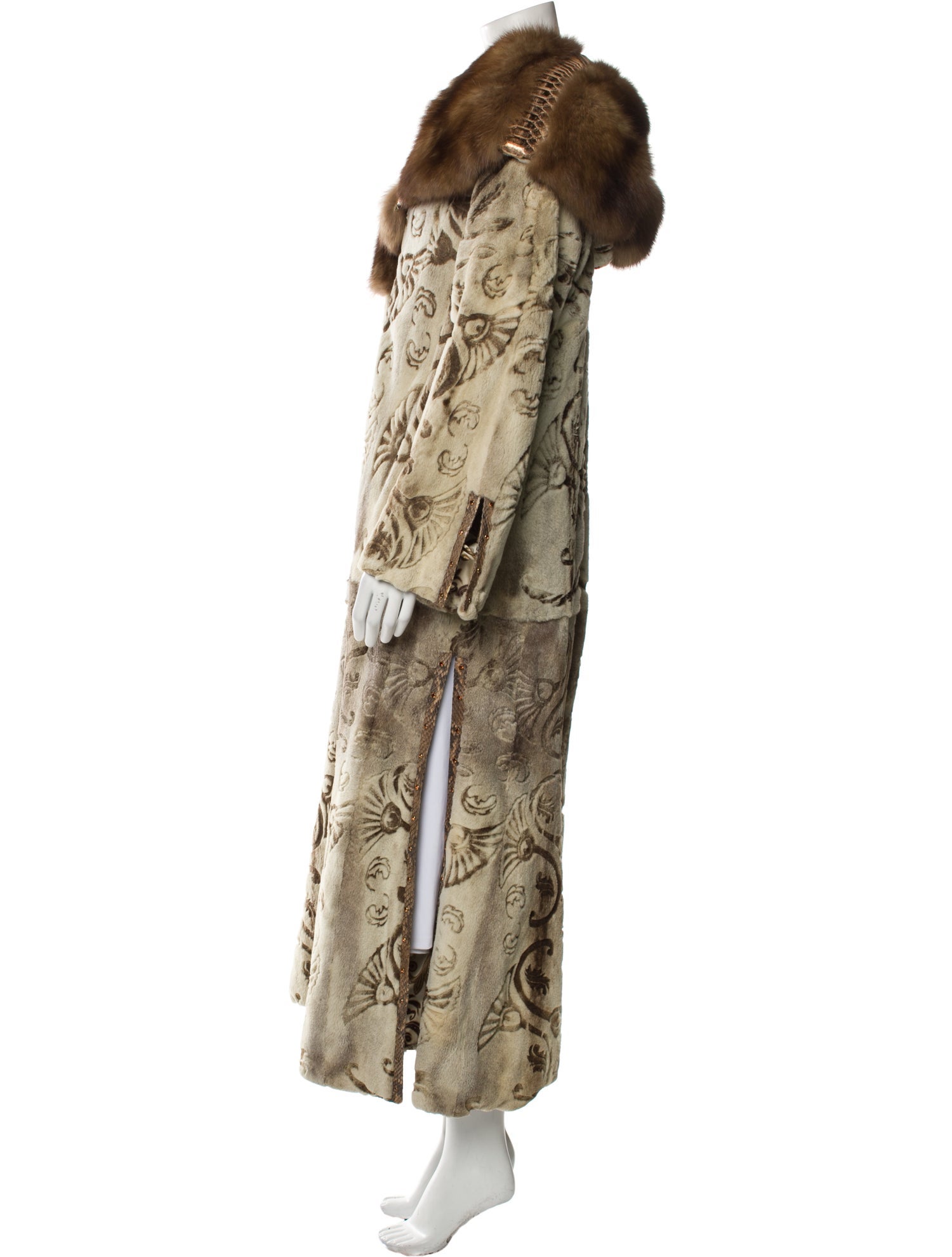 Fur Mink Printed Fur Coat - Brown Coats, Clothing - FUR53089 | The RealReal