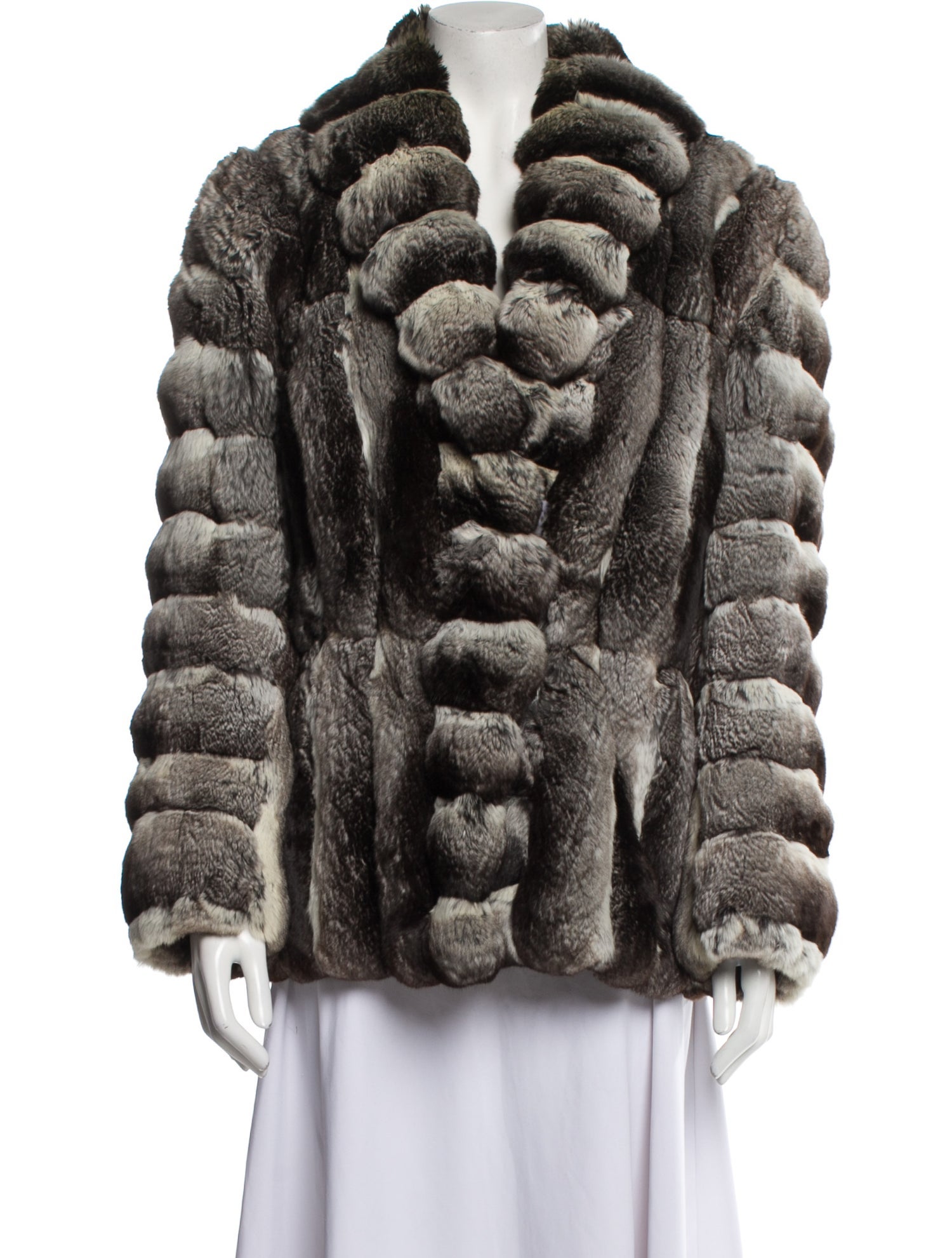 Lazare's Furs Chinchilla Printed Fur Jacket - Grey Jackets, Clothing ...