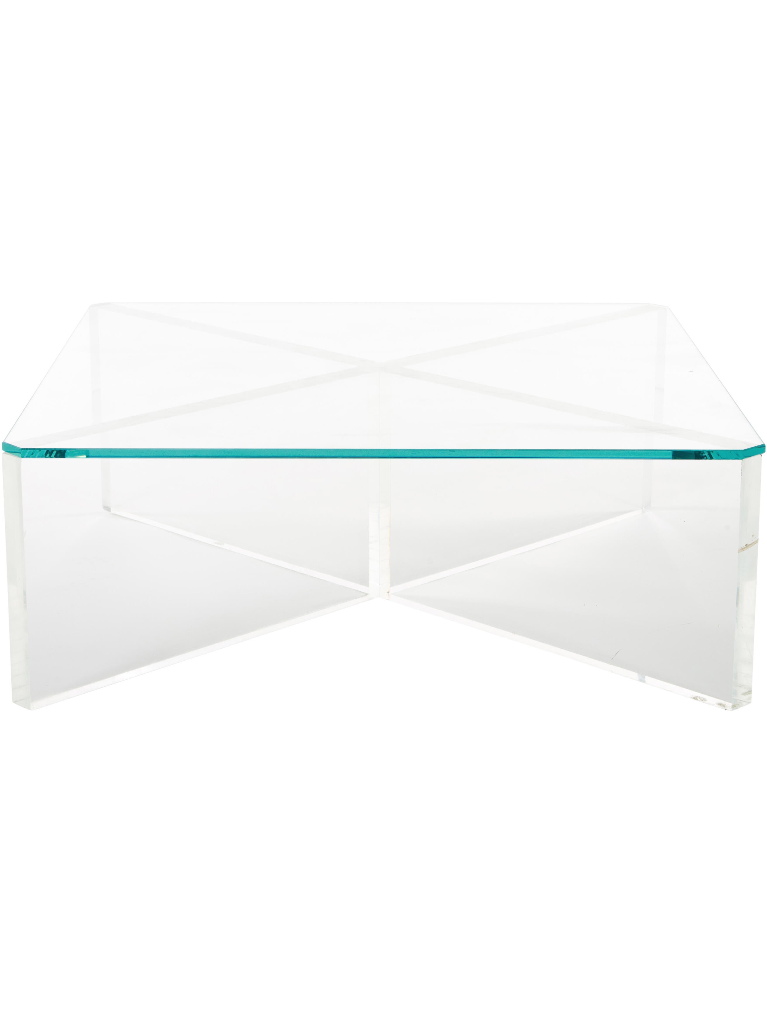 Furniture Acrylic & Glass X-Base Coffee Table - Clear, 1 pieces Tables ...