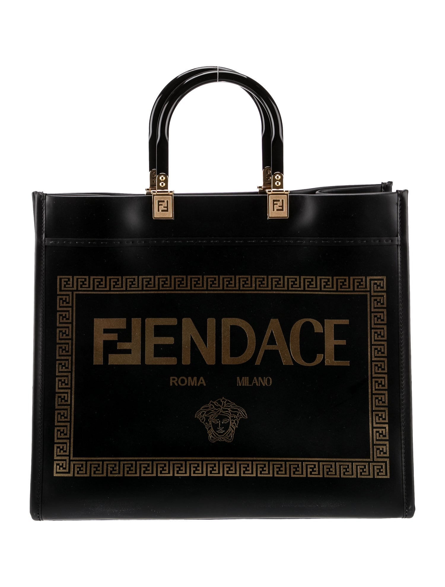 Fendace Sunshine Shopper Tote - Black Handle Bags, Handbags ...