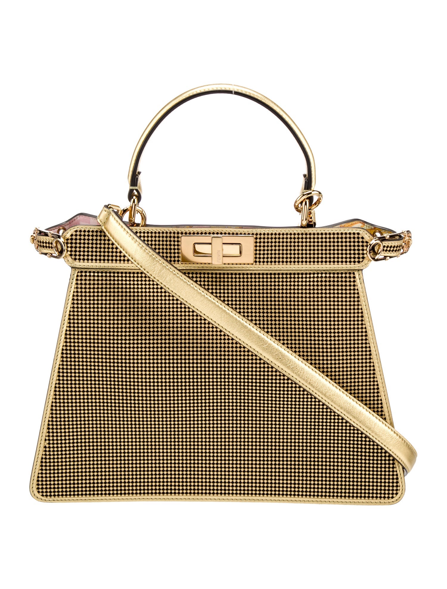 Fendace Medium Peekaboo ISeeU Tote Bag w/Tags - Gold Shoulder Bags ...