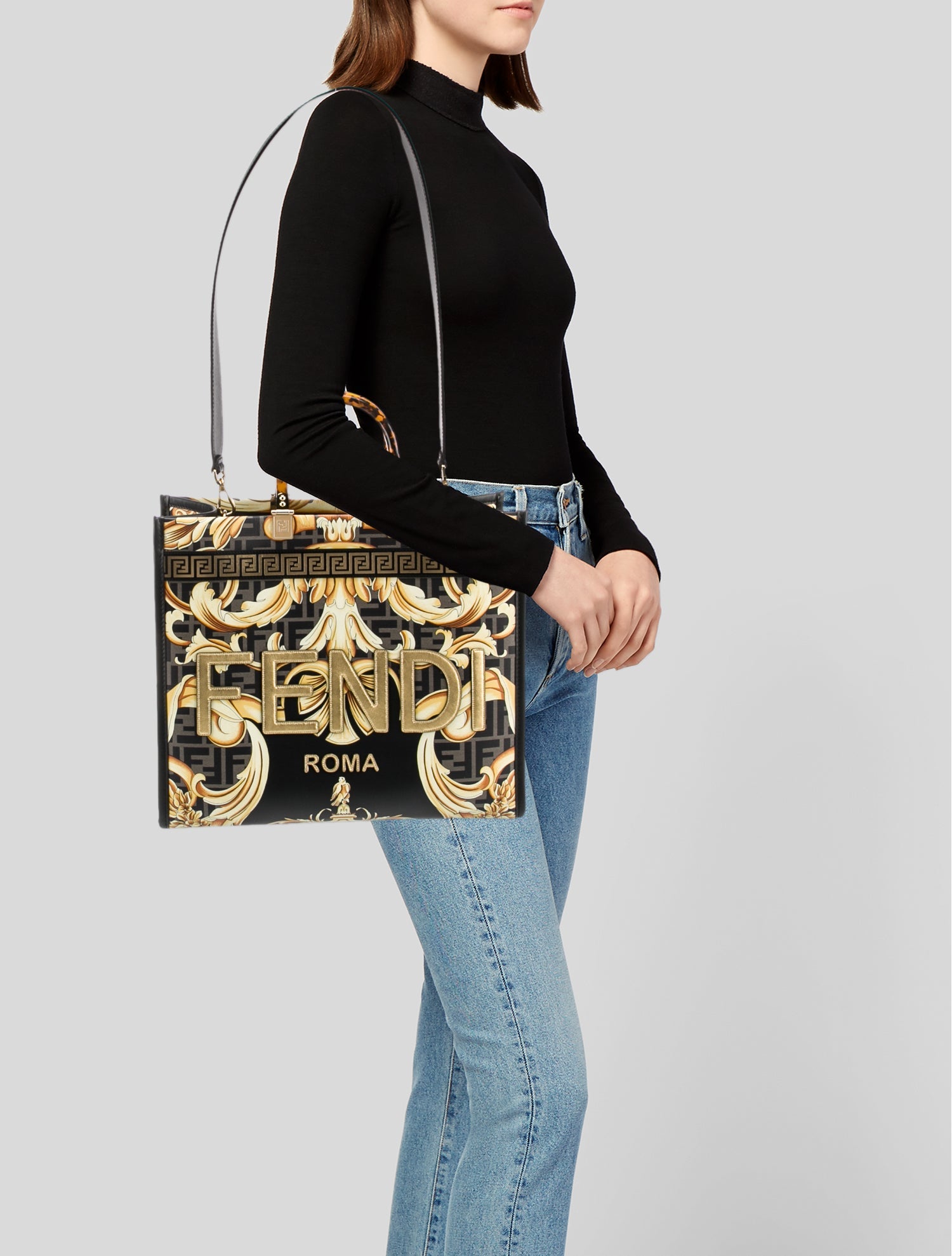 Fendace 2022 Medium Sunshine Shopper Tote - Black Totes, Handbags ...