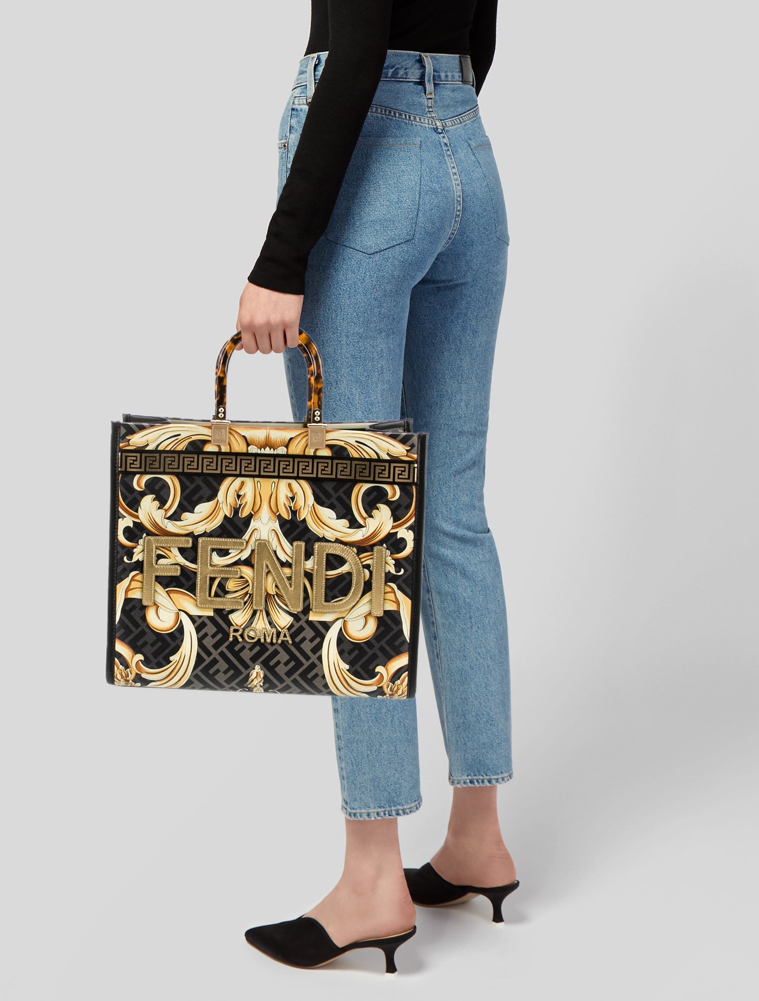 Fendace 2022 Medium Sunshine Shopper Tote - Gold Totes, Handbags ...