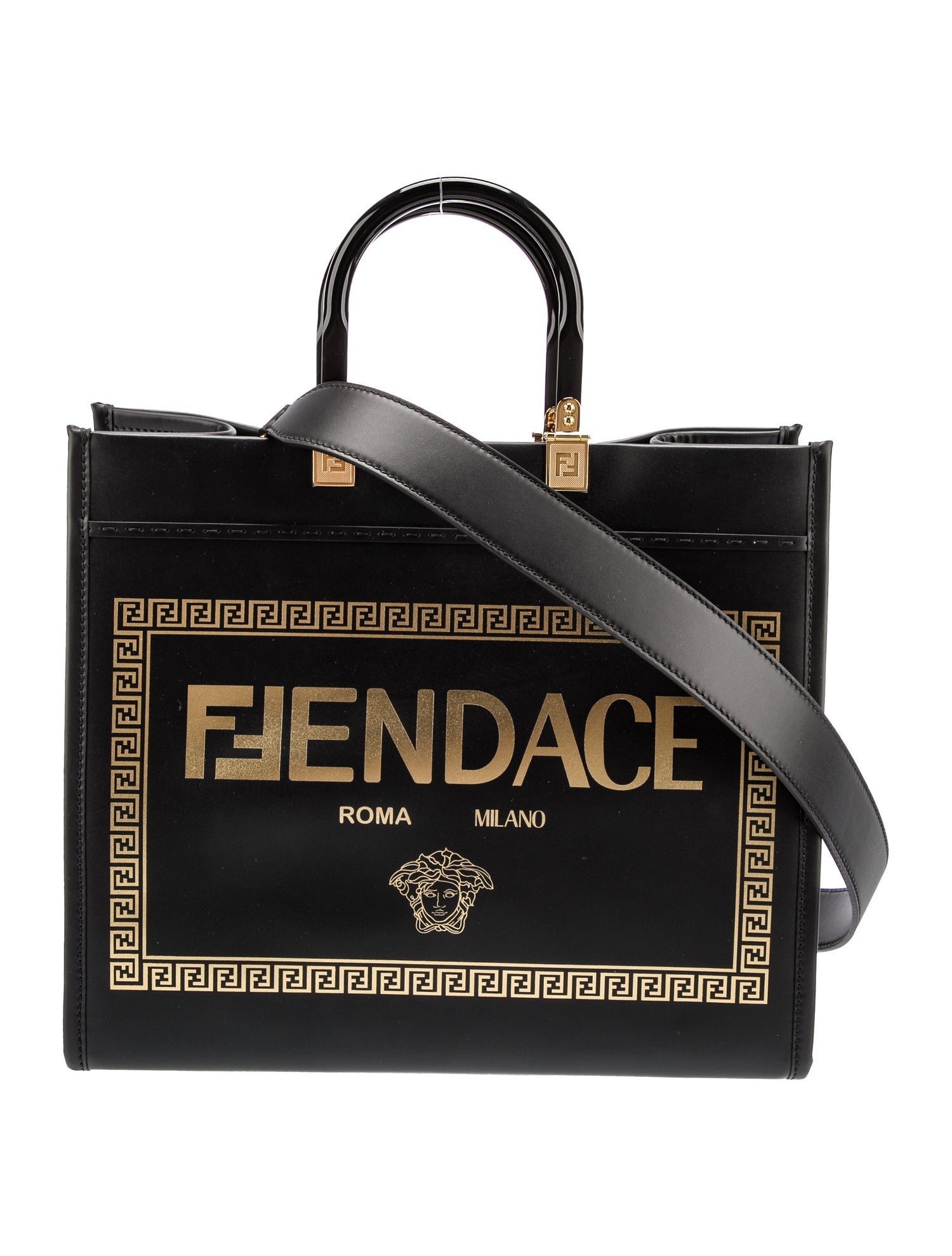 Fendace 2022 Medium Sunshine Shopper Tote - Black Handle Bags, Handbags ...