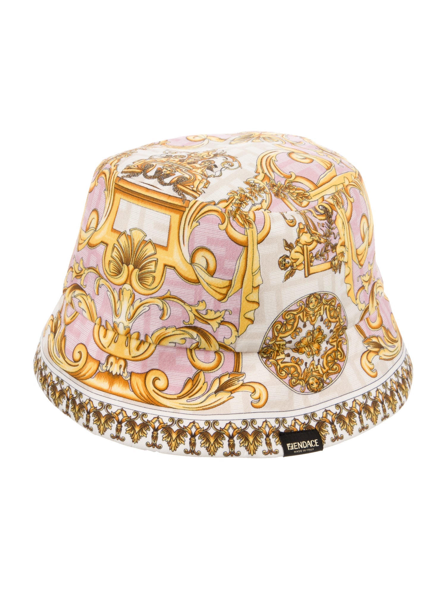 Fendace Silk FF Baroque Bucket Hat - Pink Hats, Accessories ...