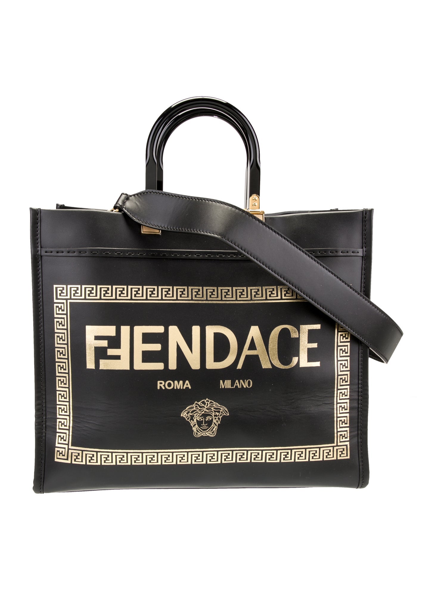 Fendace Sunshine Shopper Tote - Black Handle Bags, Handbags ...