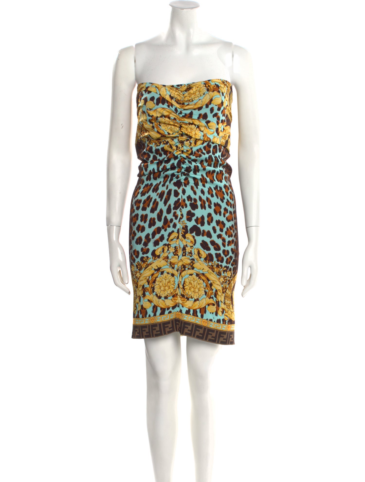 Fendace Silk Mini Dress w/ Tags - Blue Dresses, Clothing - FVEEN20966 ...