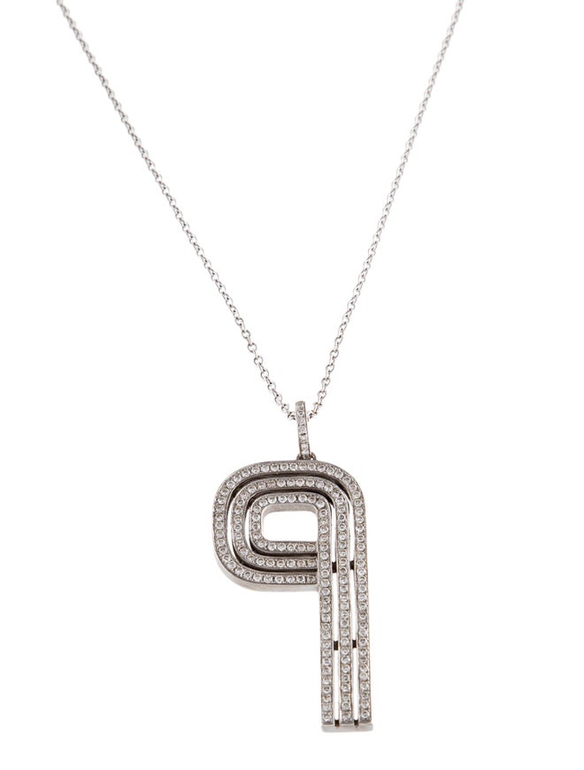 Messika 18K Diamond Move 10th Small Pendant Necklace - Rhodium-Plated 18K White Gold Pendant ...