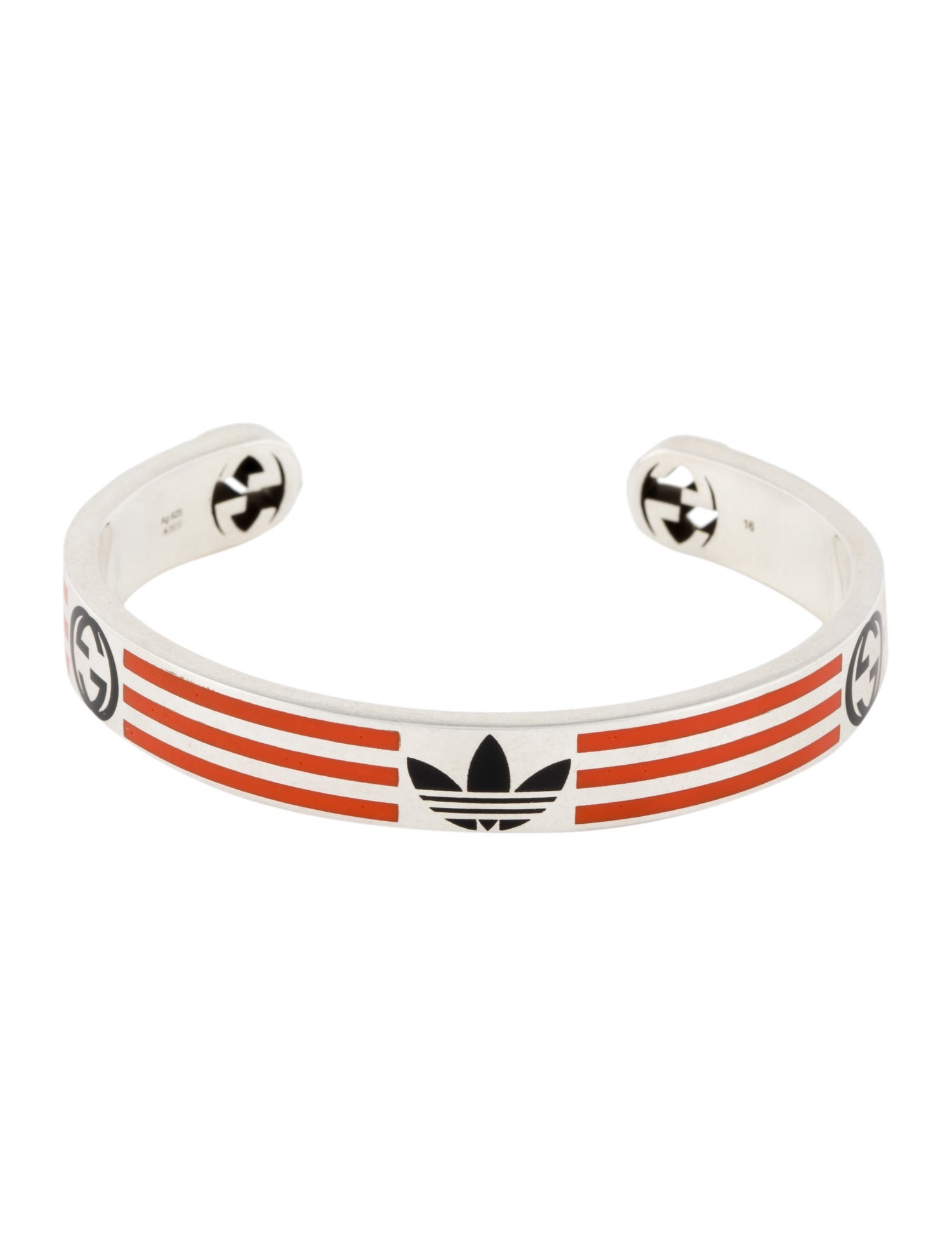 Gucci x Adidas Enamel Logo Sport Cuff Bracelet - Blue, 925 Sterling ...