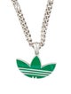 Gucci x Adidas Enamel Trefoil Pendant Necklace - Green, Silver-Tone ...