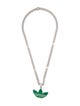 Gucci x Adidas Enamel Trefoil Pendant Necklace - Green, Silver-Tone ...