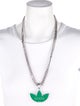 Gucci x Adidas Enamel Trefoil Pendant Necklace - Green, Silver-Tone ...